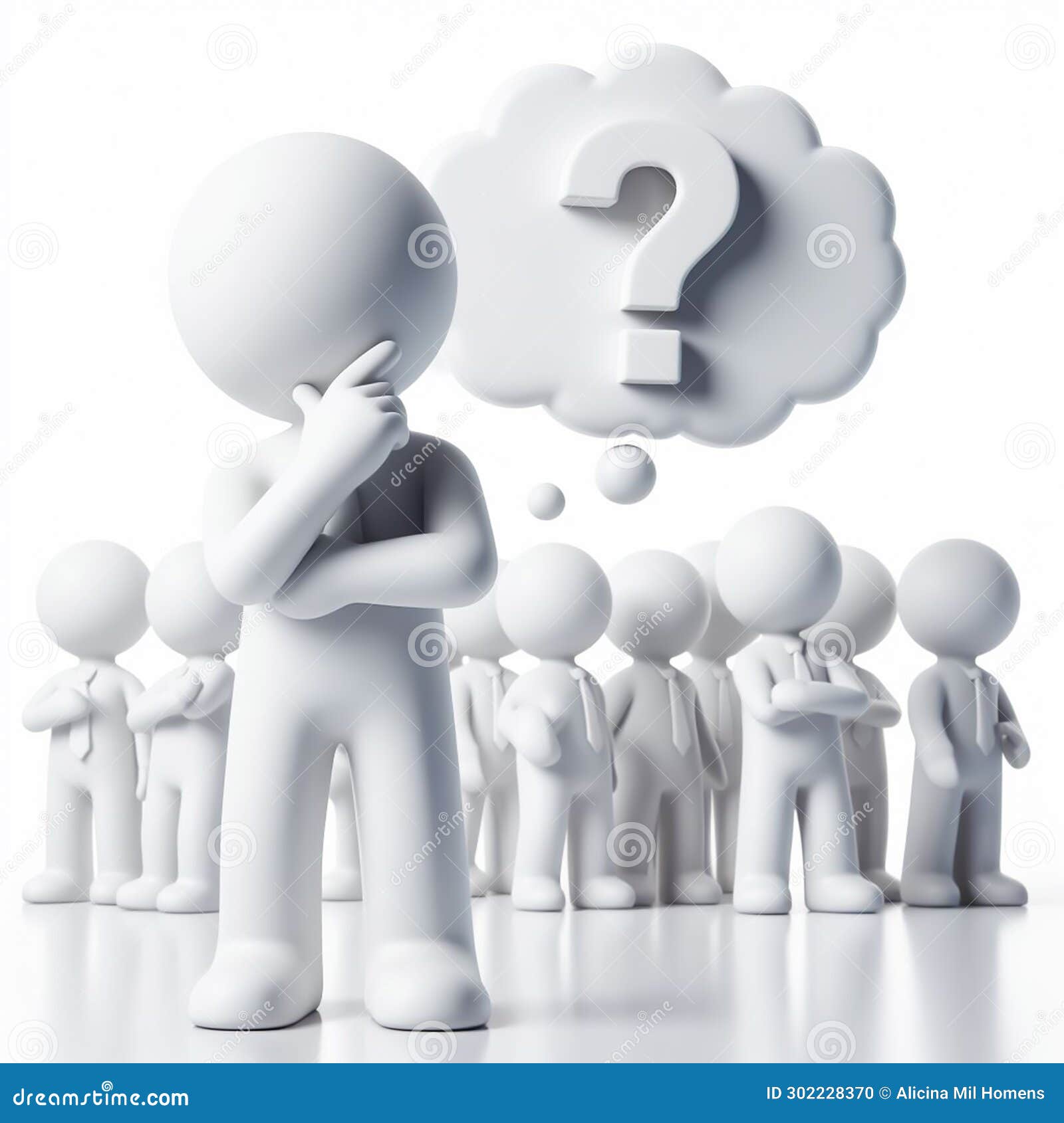 White 3D Figure with Question Mark. Questions and Solutions Stock ...