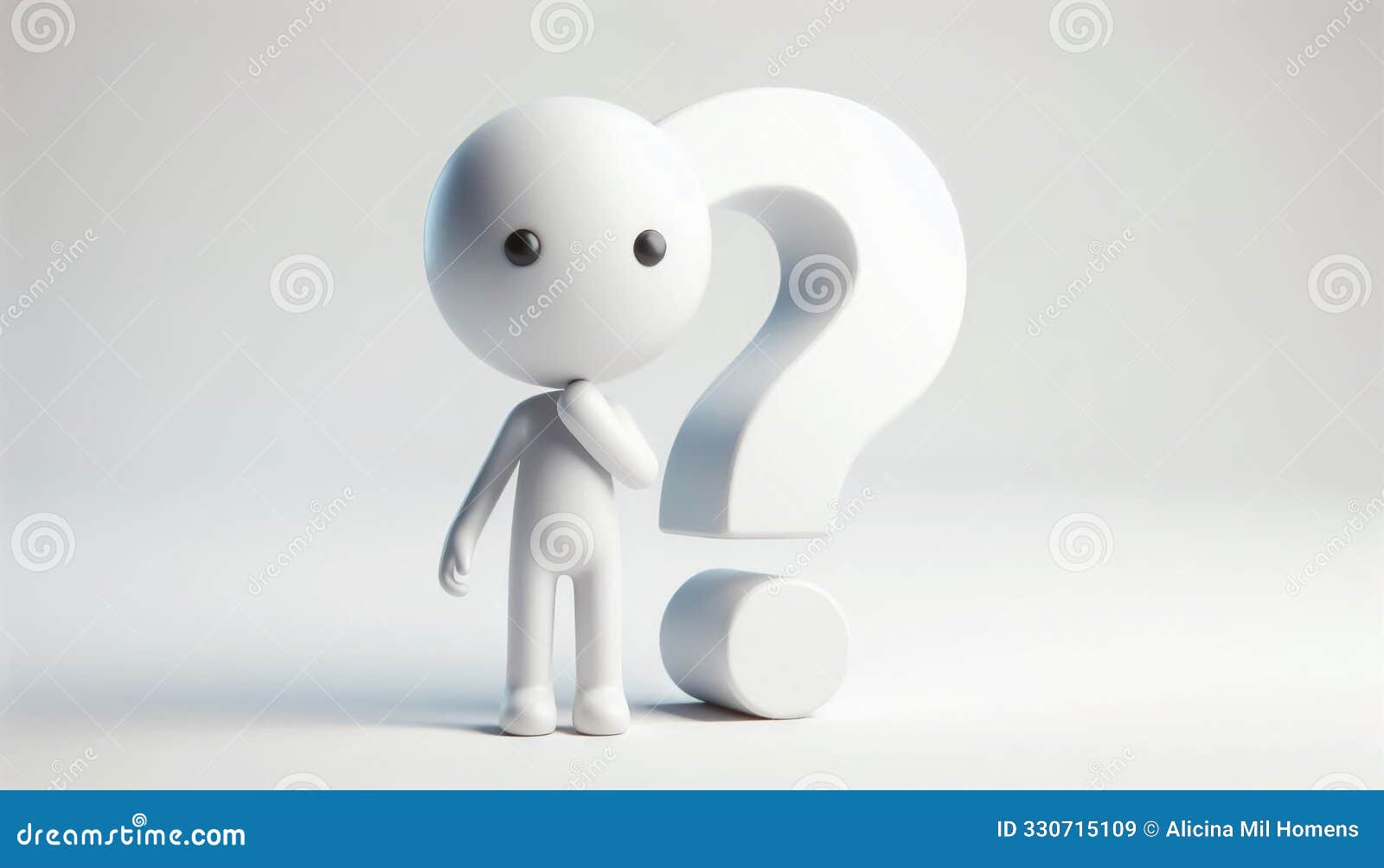 White 3D Figure with Question Mark. Questions and Solutions Stock ...