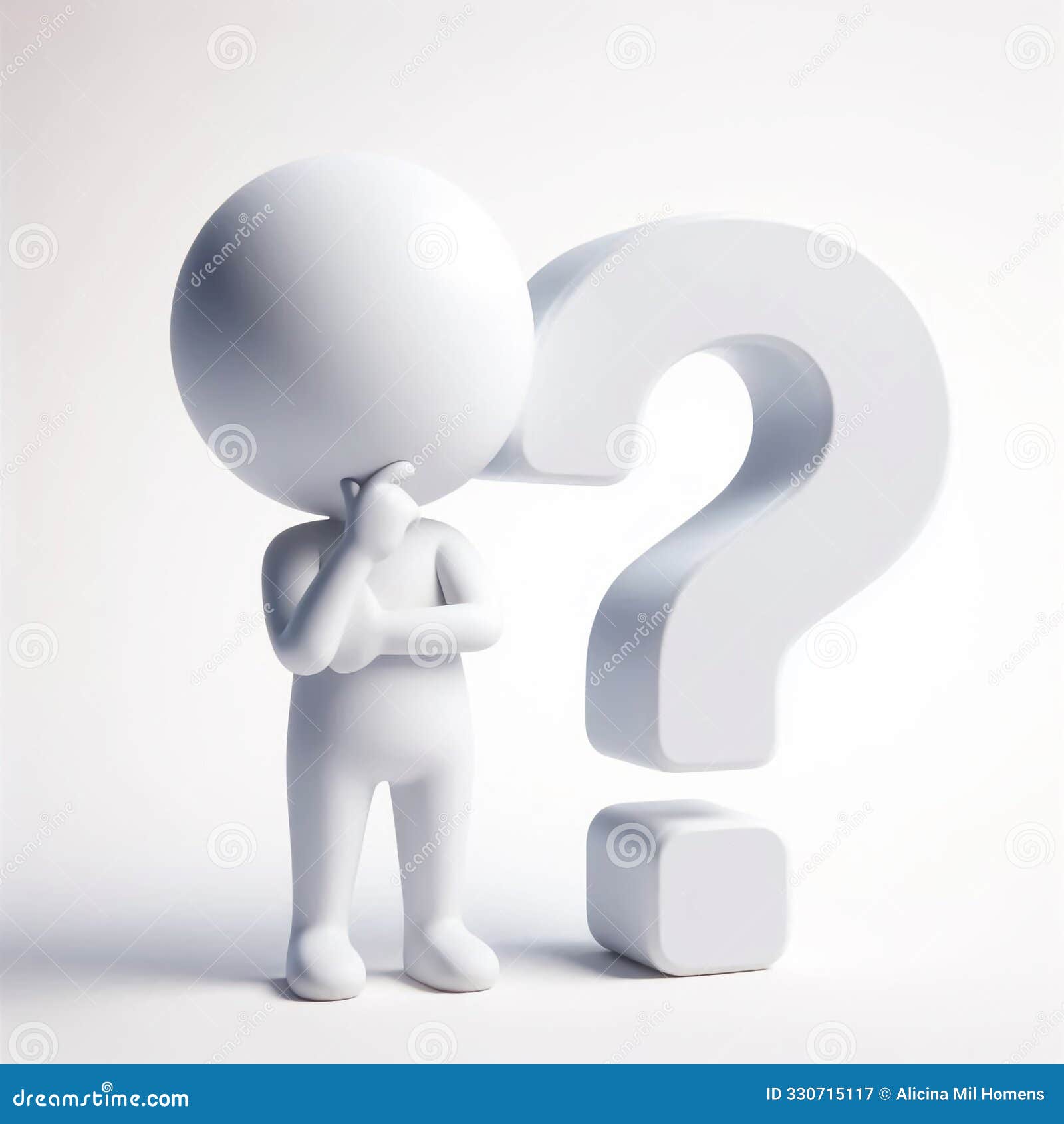 White 3D Figure with Question Mark. Questions and Solutions Stock ...