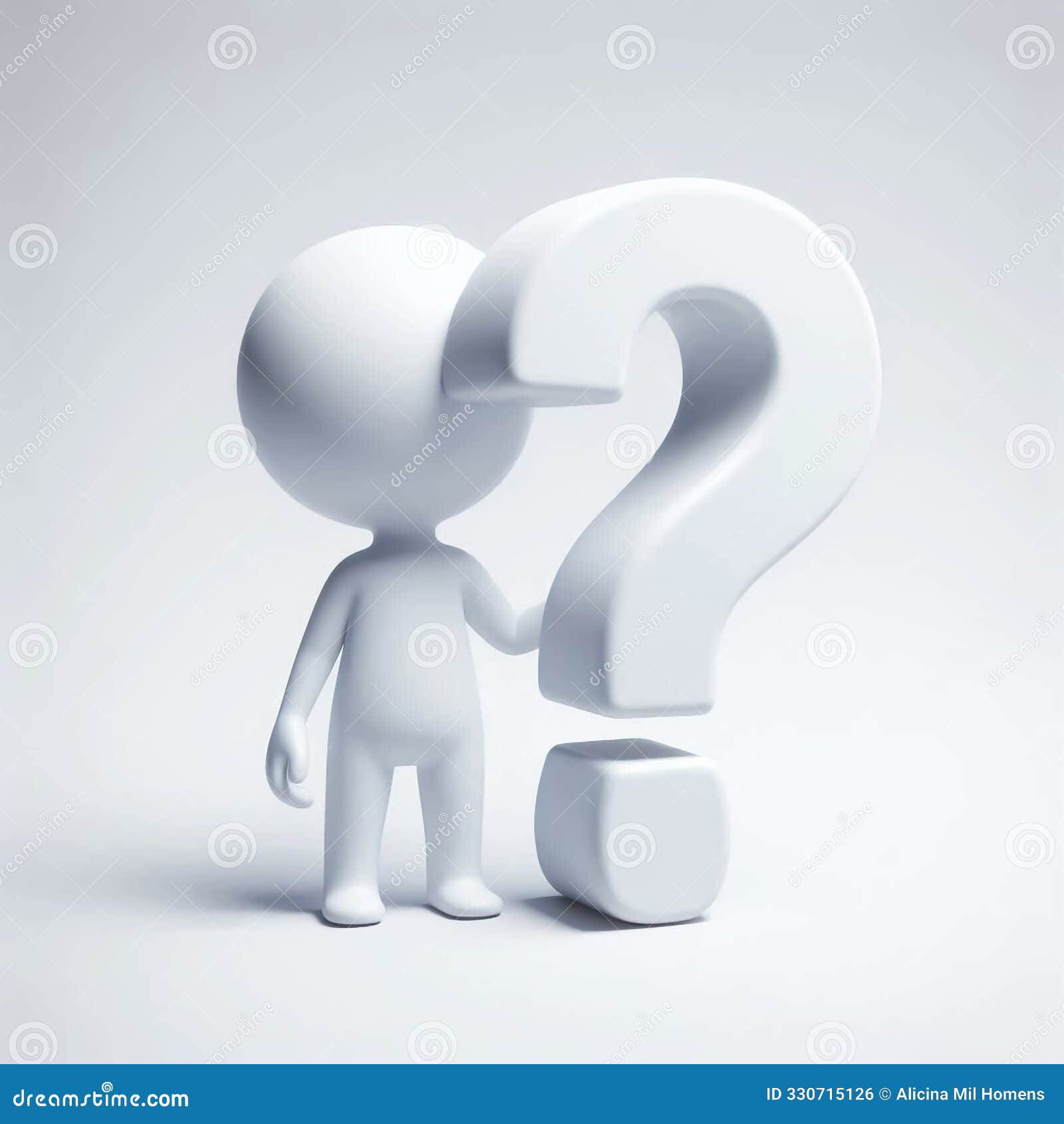 White 3D Figure with Question Mark. Questions and Solutions Stock ...