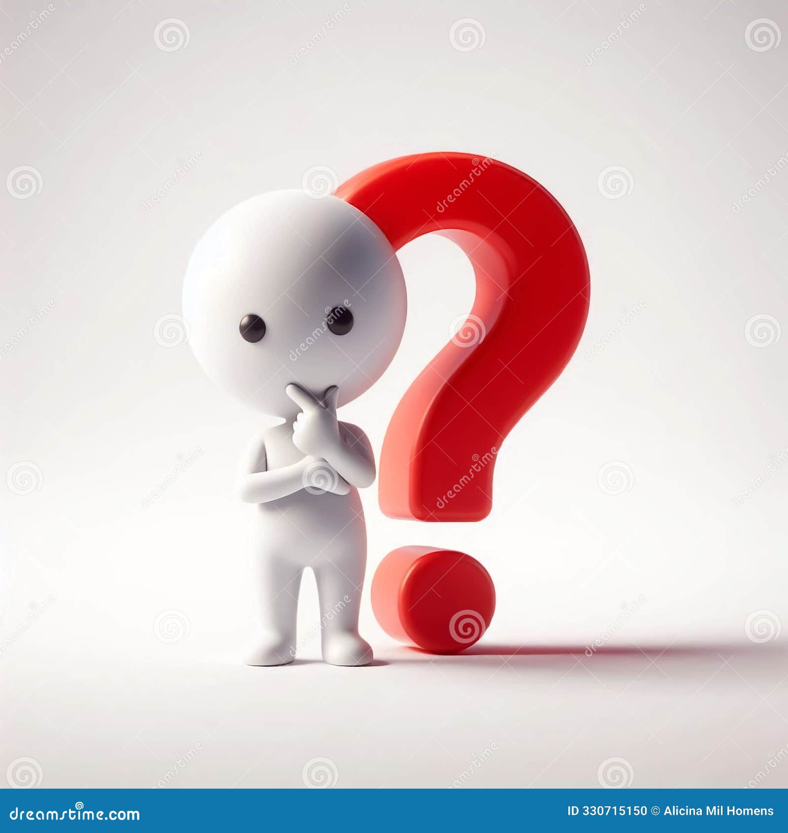 White 3D Figure with Question Mark. Questions and Solutions Stock ...
