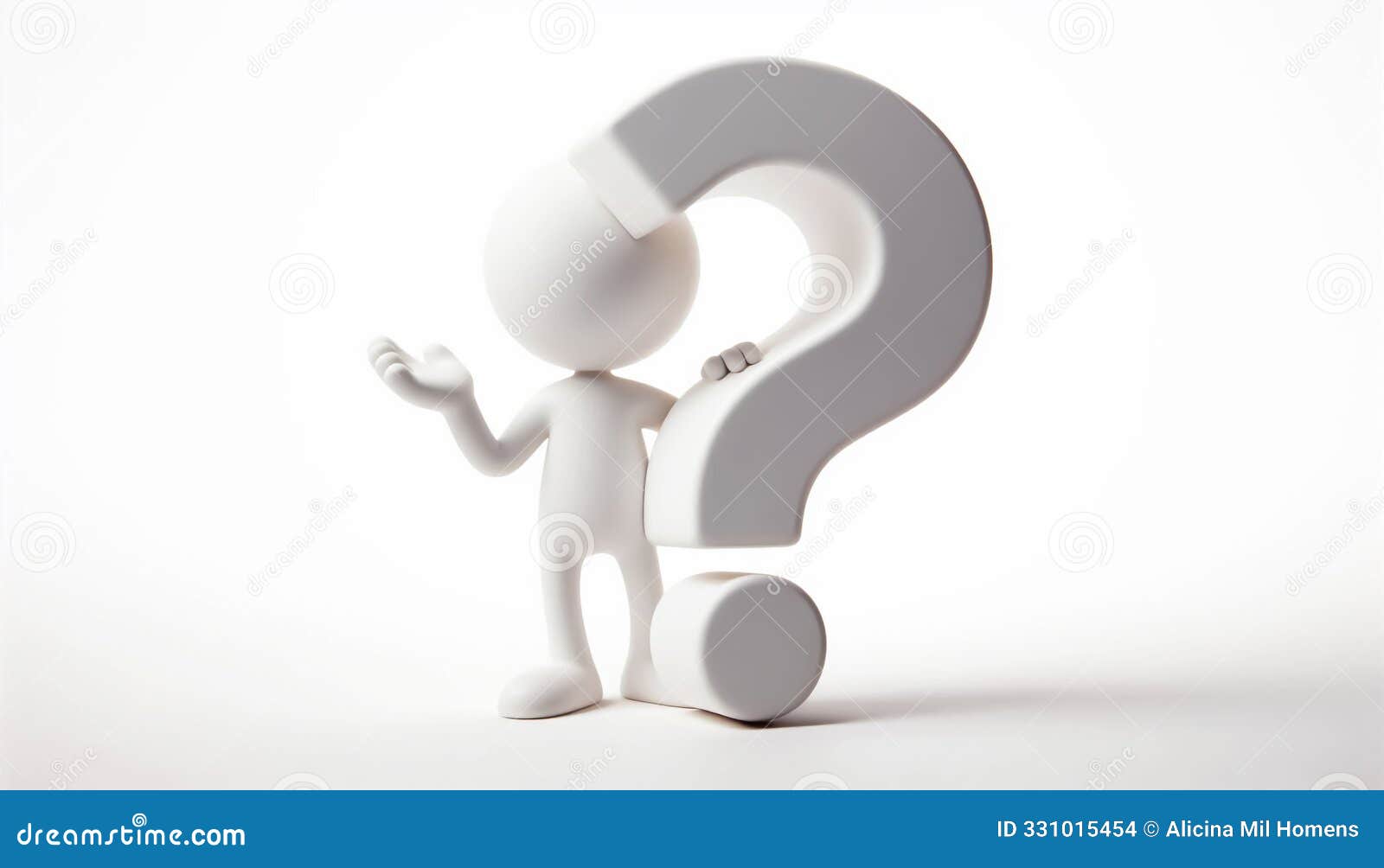 White 3D Figure with Question Mark. Questions and Solutions Stock ...