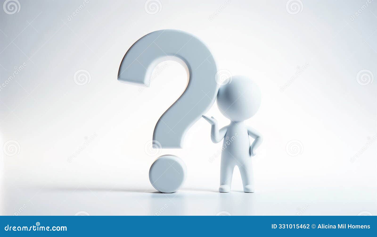 White 3D Figure with Question Mark. Questions and Solutions Stock ...
