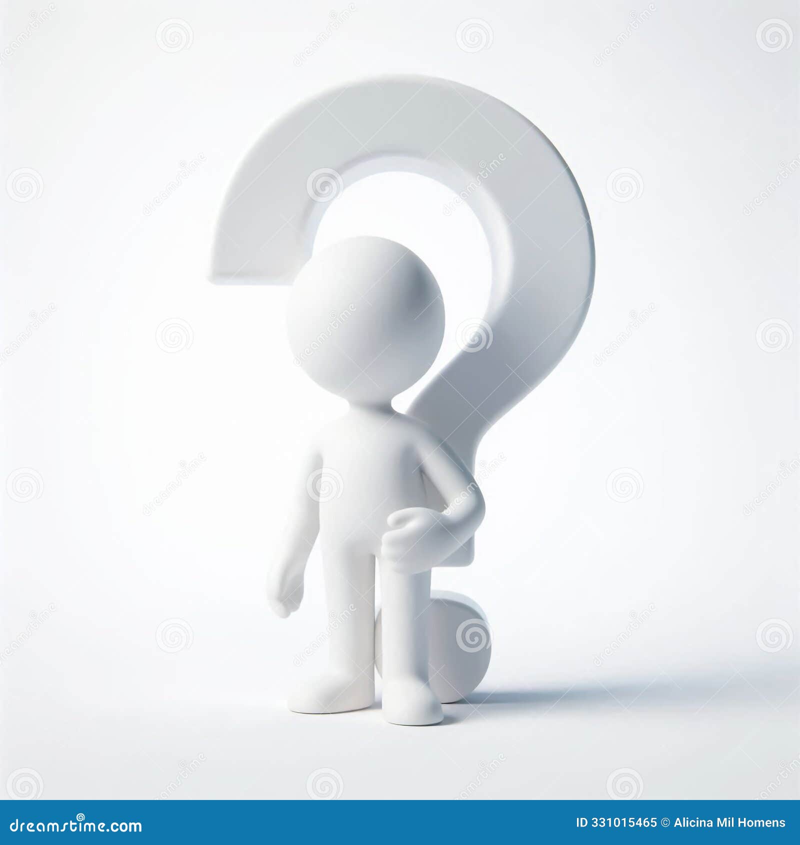 White 3D Figure with Question Mark. Questions and Solutions Stock ...