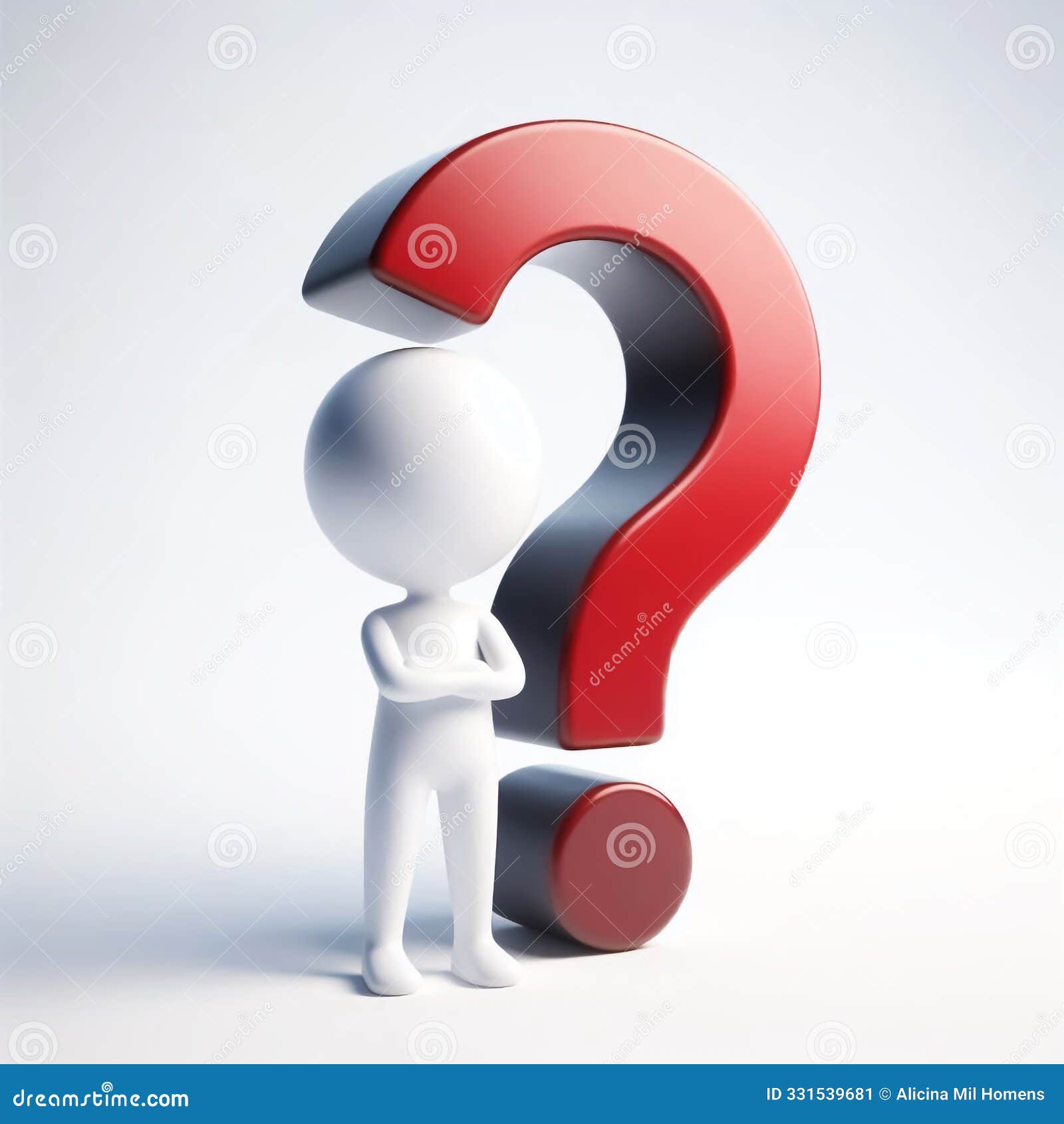 White 3D Figure with Question Mark. Questions and Solutions Stock ...