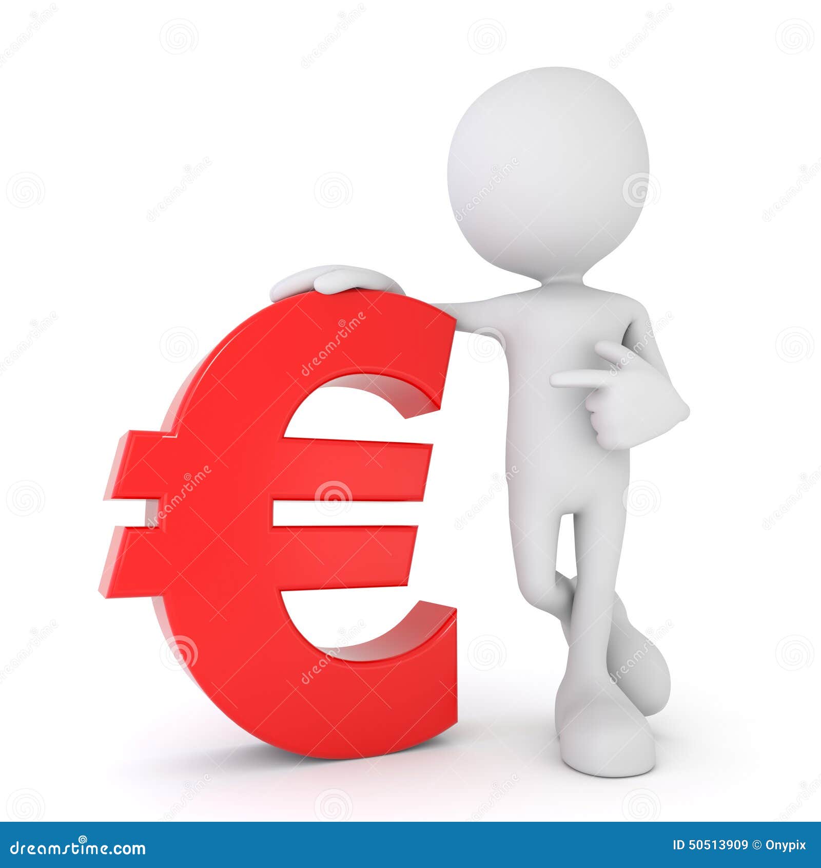 White 3d Human - Red Euro Symbol Stock Illustration - Illustration of ...