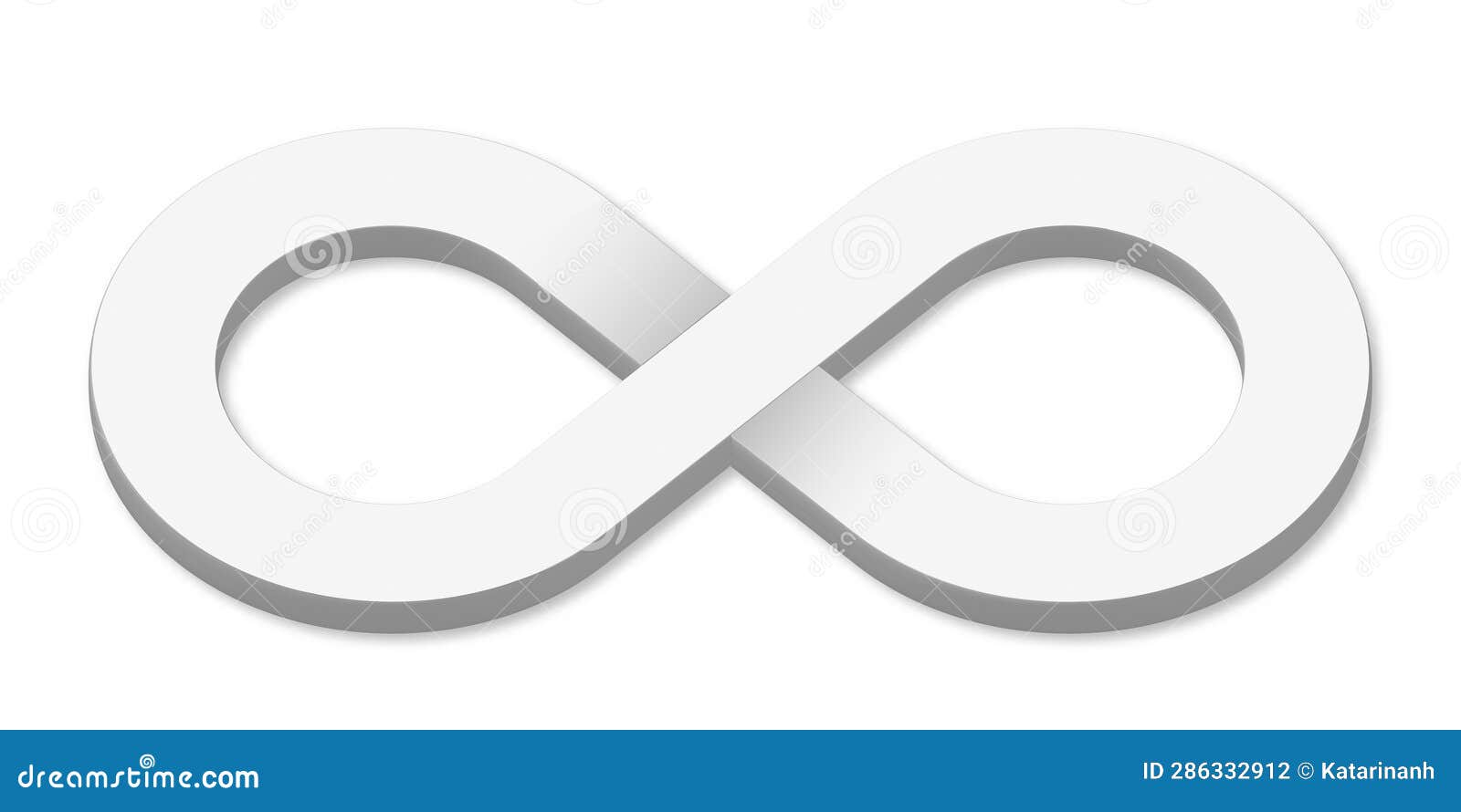White 3D Infinity Symbol with Shadow on White Background. Endless ...