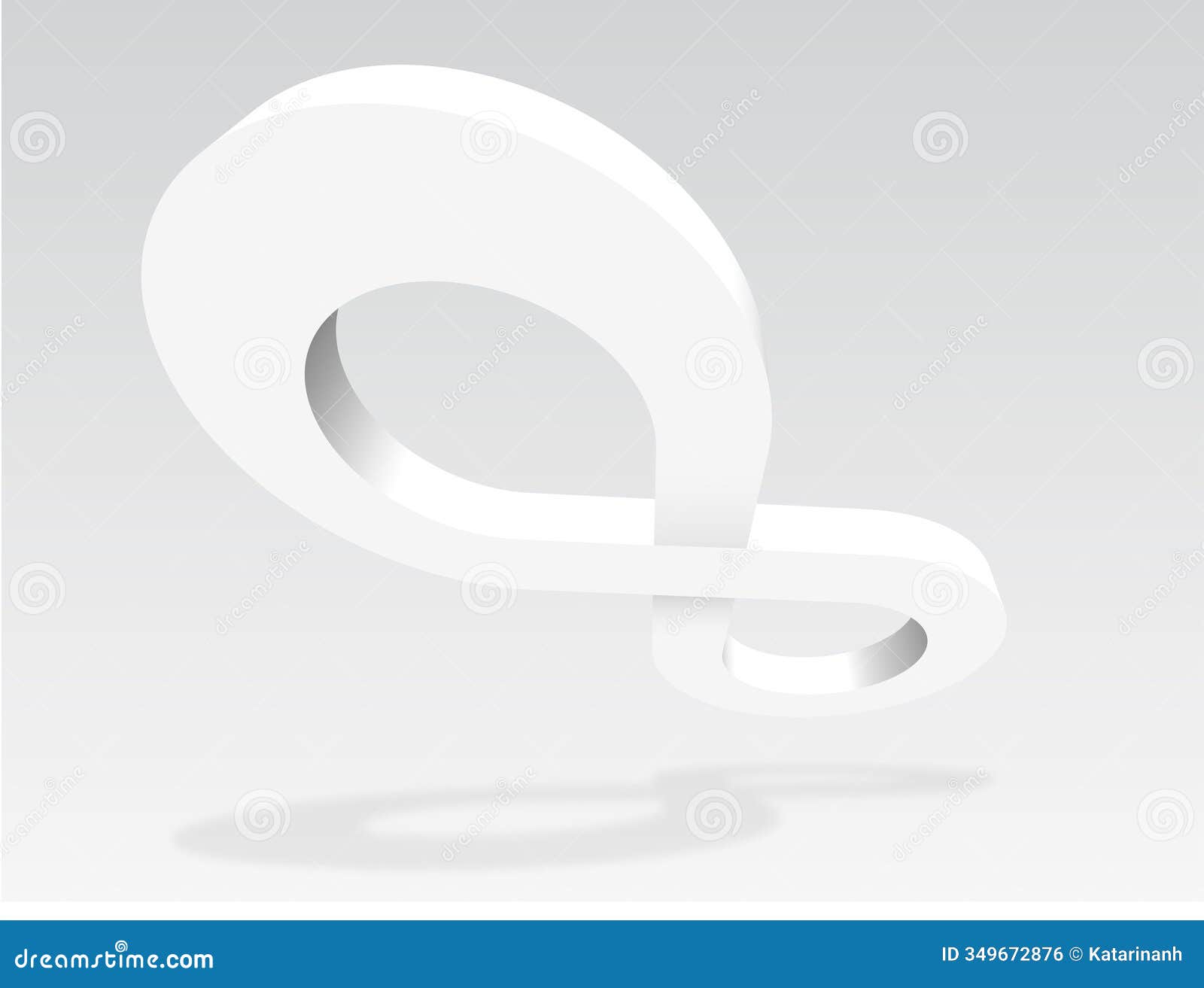 White 3D Infinity Symbol on White Background. Endless Vector Logo ...