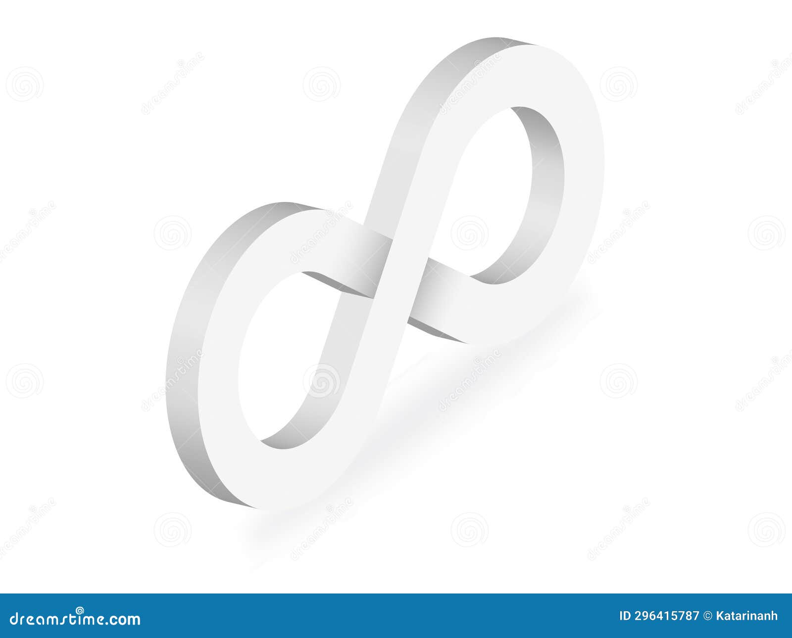 White 3D Infinity Symbol on White Background. Endless Vector Logo ...