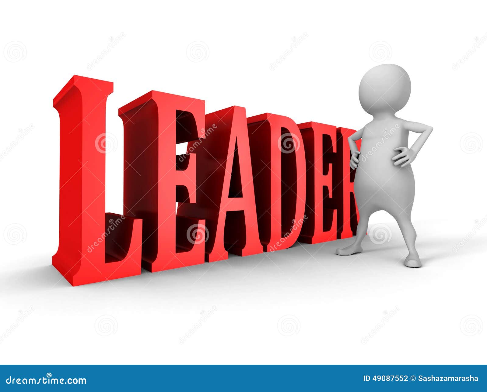 White 3d Leader Man with Red Concept Text Stock Illustration ...