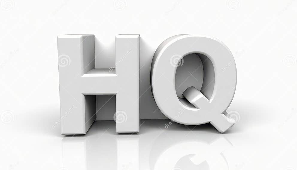 White 3D Letters HQ on a Reflective Surface. Stock Illustration ...