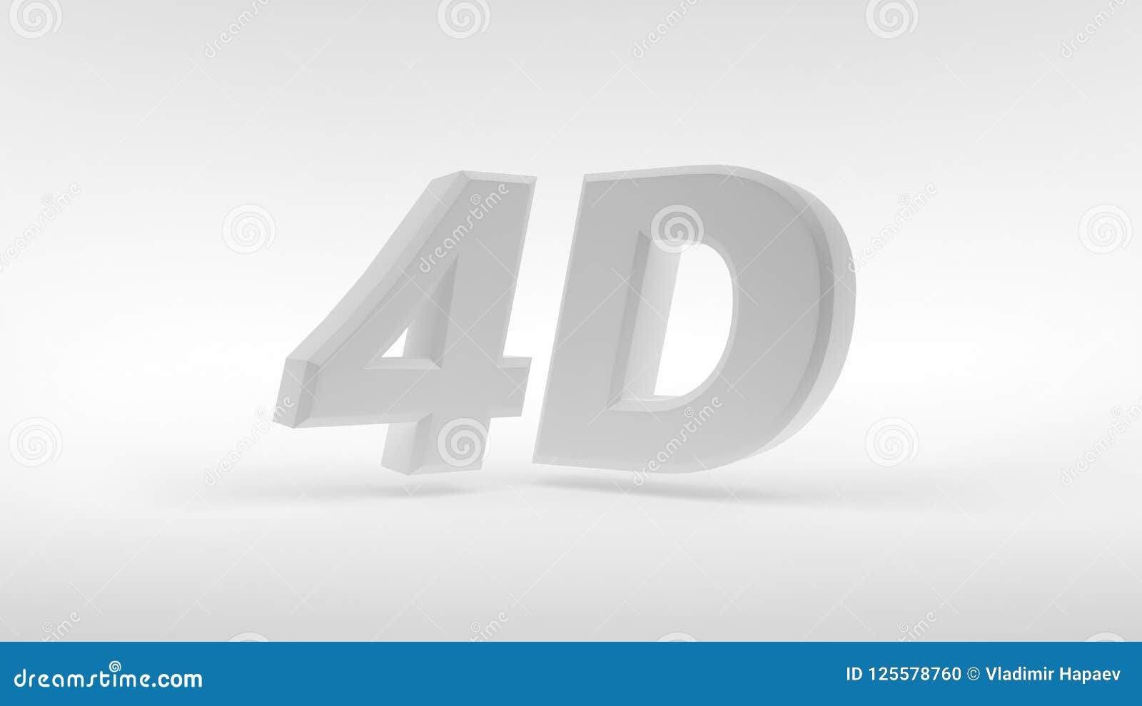 White 4D Logo Isolated on White Background with Reflection Effect. 3d ...