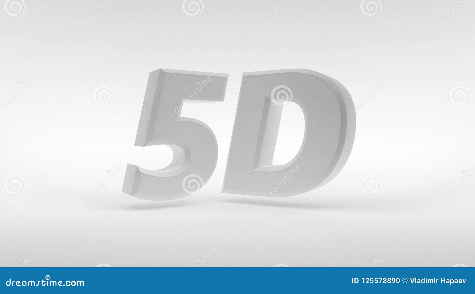 White 5D Logo Isolated on White Background with Reflection Effect. 3d ...