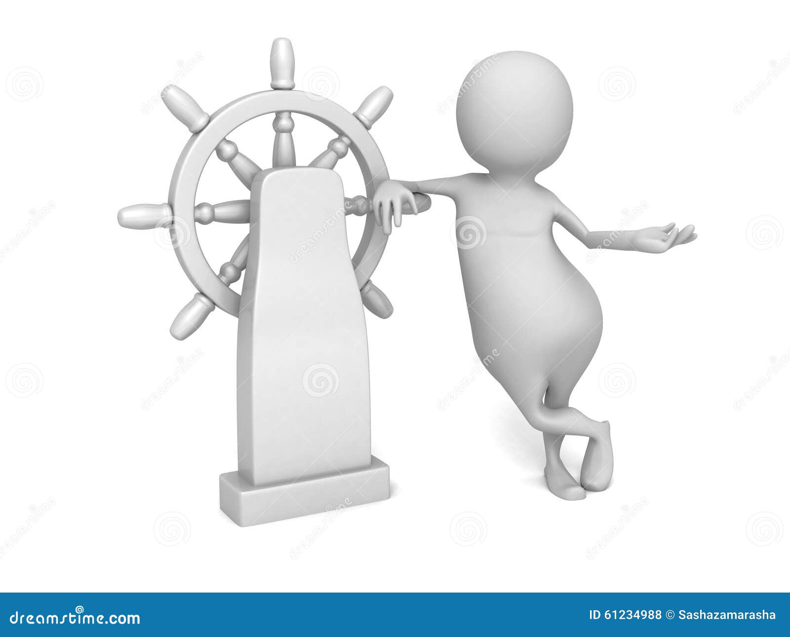 White 3d Man With Helm Wheel Stock Photography | CartoonDealer.com ...