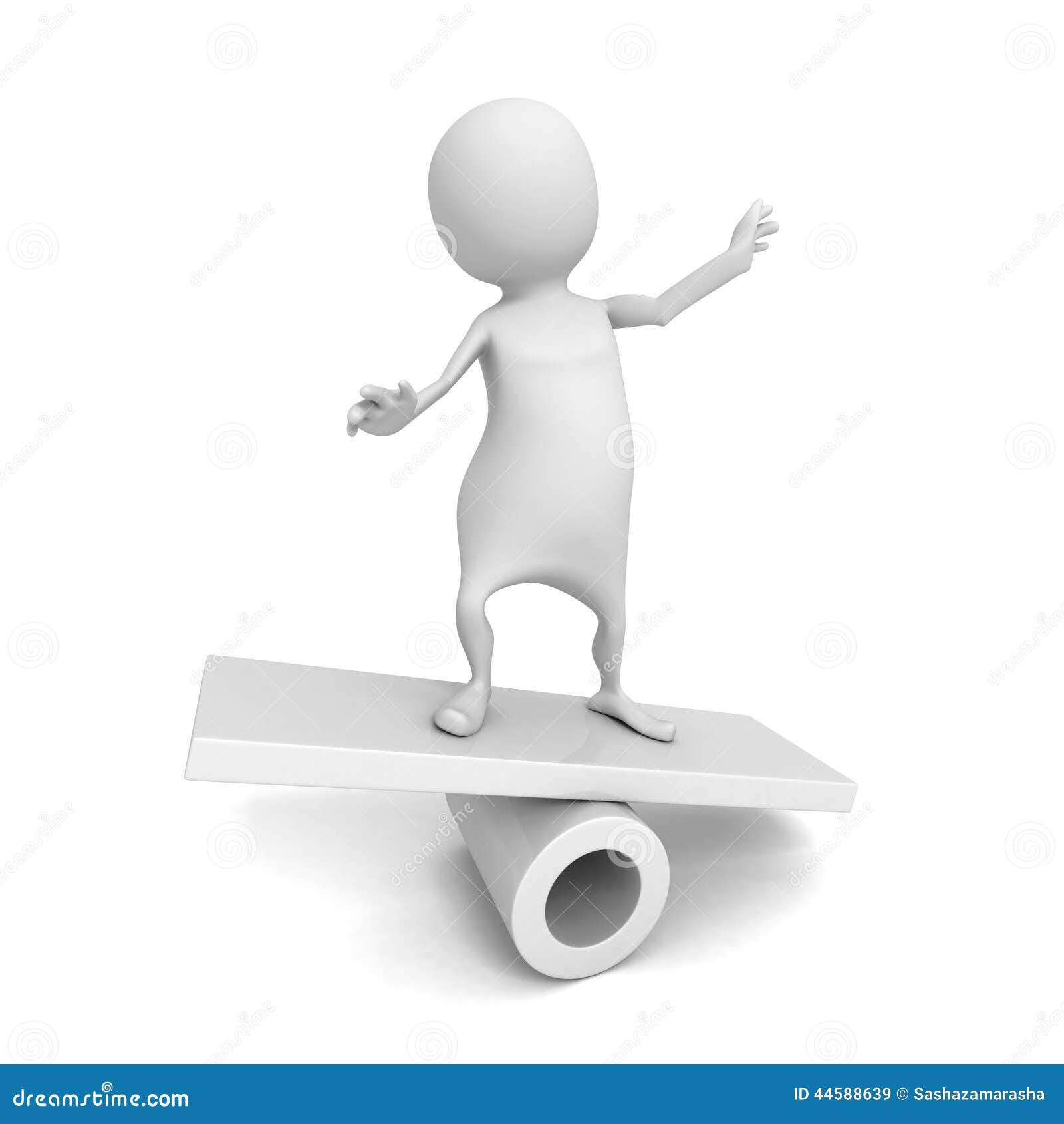 White 3d Man Person on Balance Stock Illustration - Illustration of ...