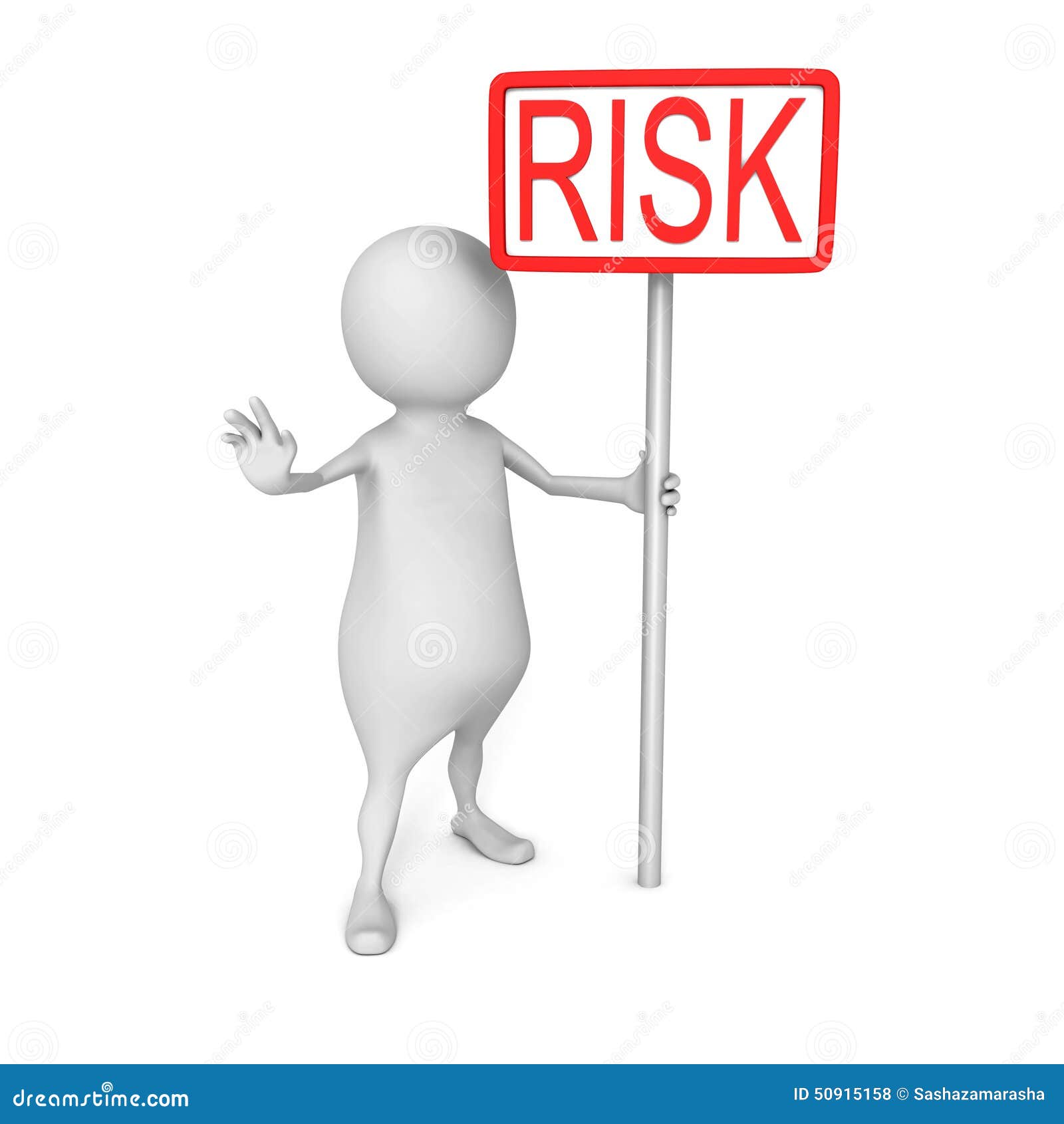 White 3d Man with Red RISK Word Banner Stock Photo - Image of jump ...