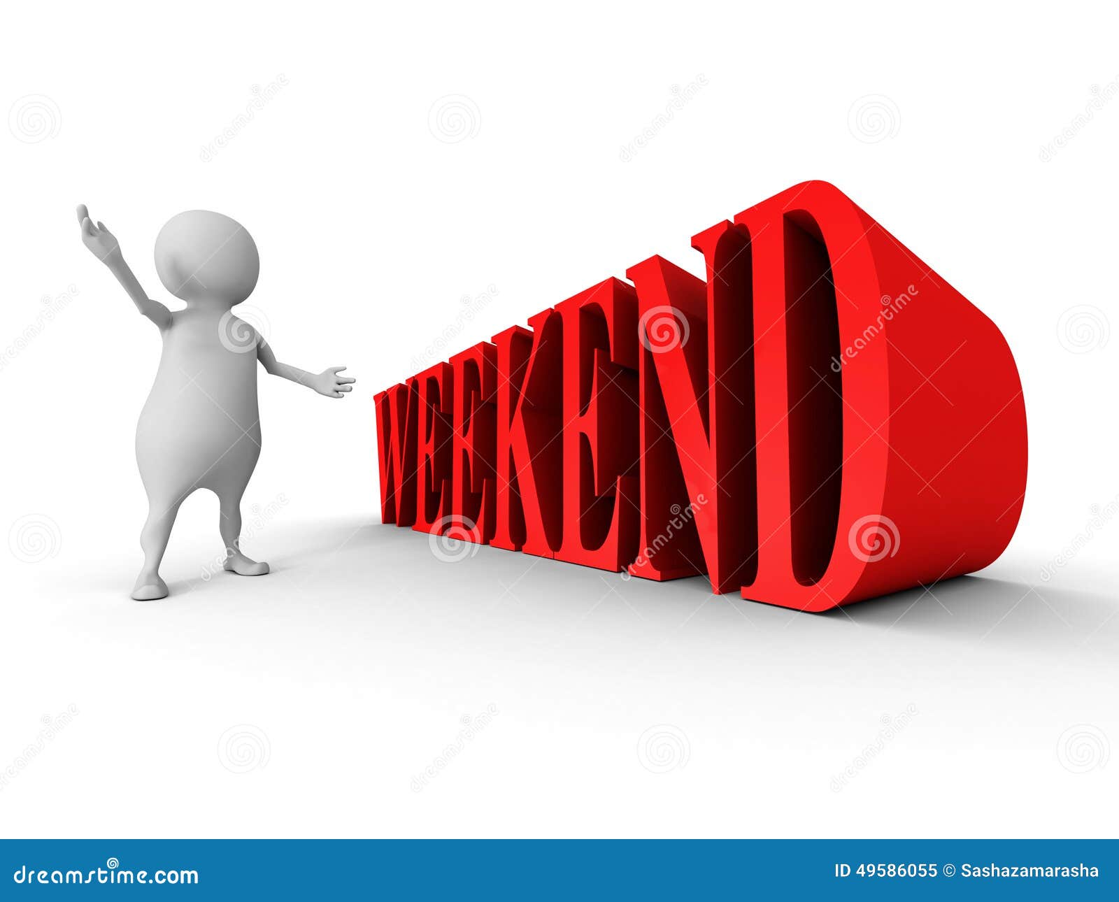 White 3d Man with Red WEEKEND Text Word Stock Illustration ...