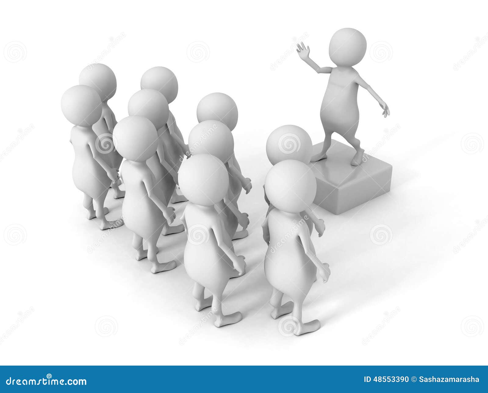 White 3d Man Talking To Crowd Stock Photo - Image: 48553390