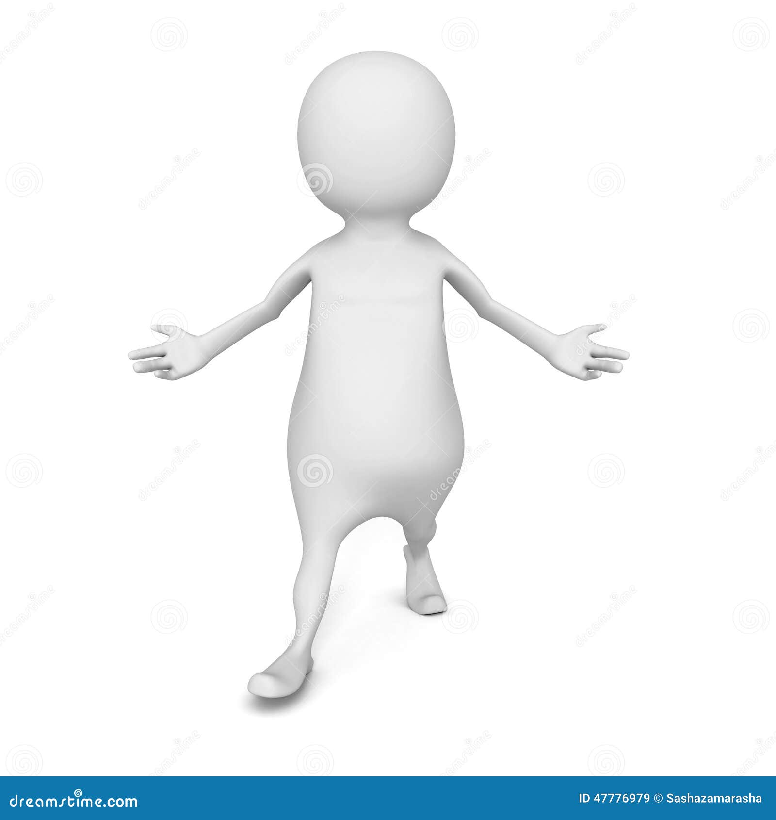 White 3d Man Welcome Hello Concept Stock Illustration - Illustration of ...