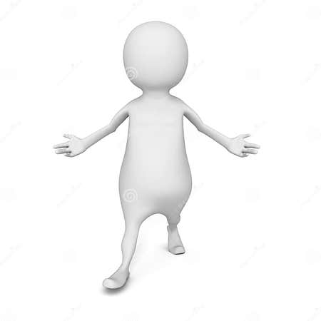 White 3d Man Welcome Hello Concept Stock Illustration - Illustration of ...