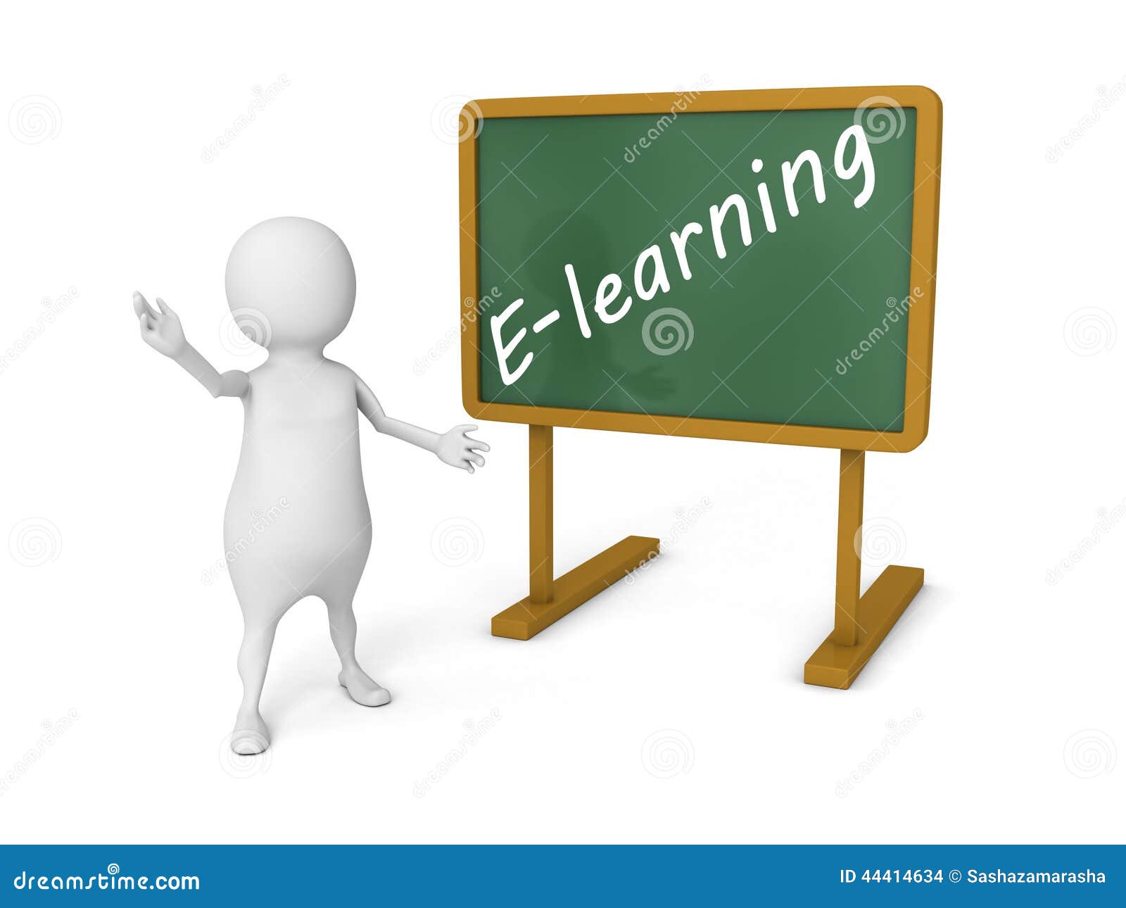 White 3d Man Wooden Blackboard with Text - E-learning Stock ...