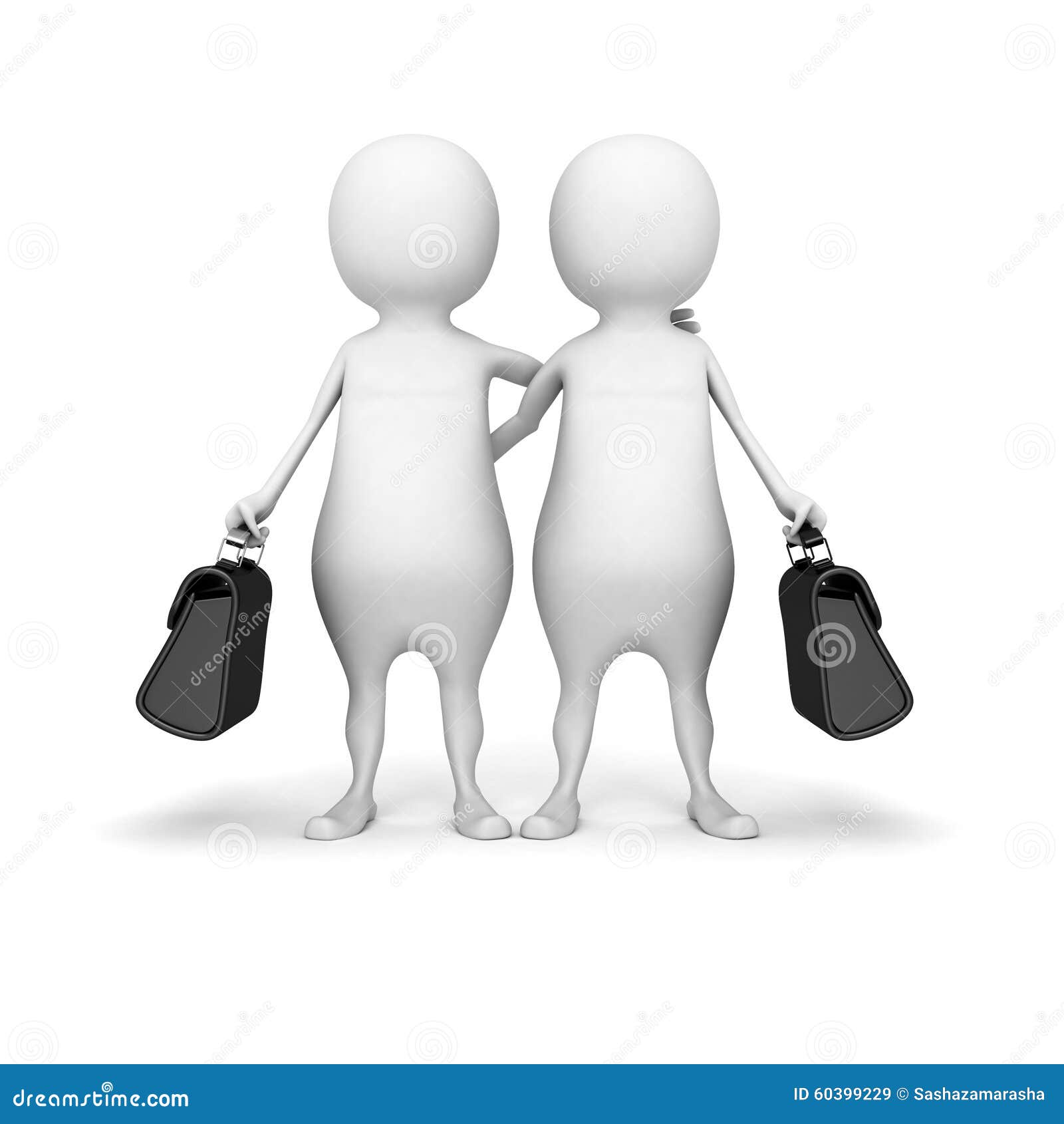 White 3d People Partnership Concept Stock Illustration - Illustration ...