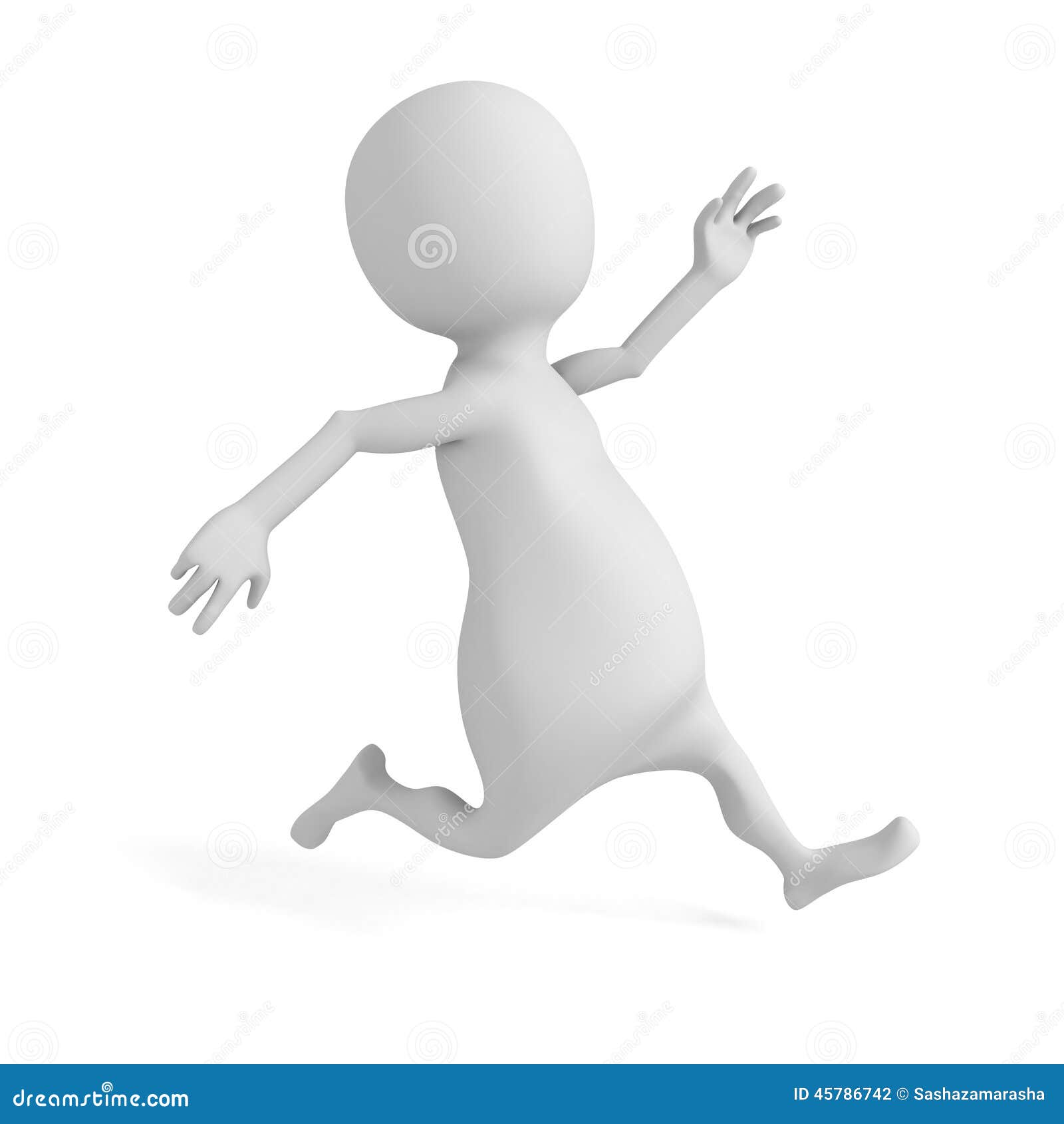 White 3d People Person Running or Jogging Stock Illustration ...