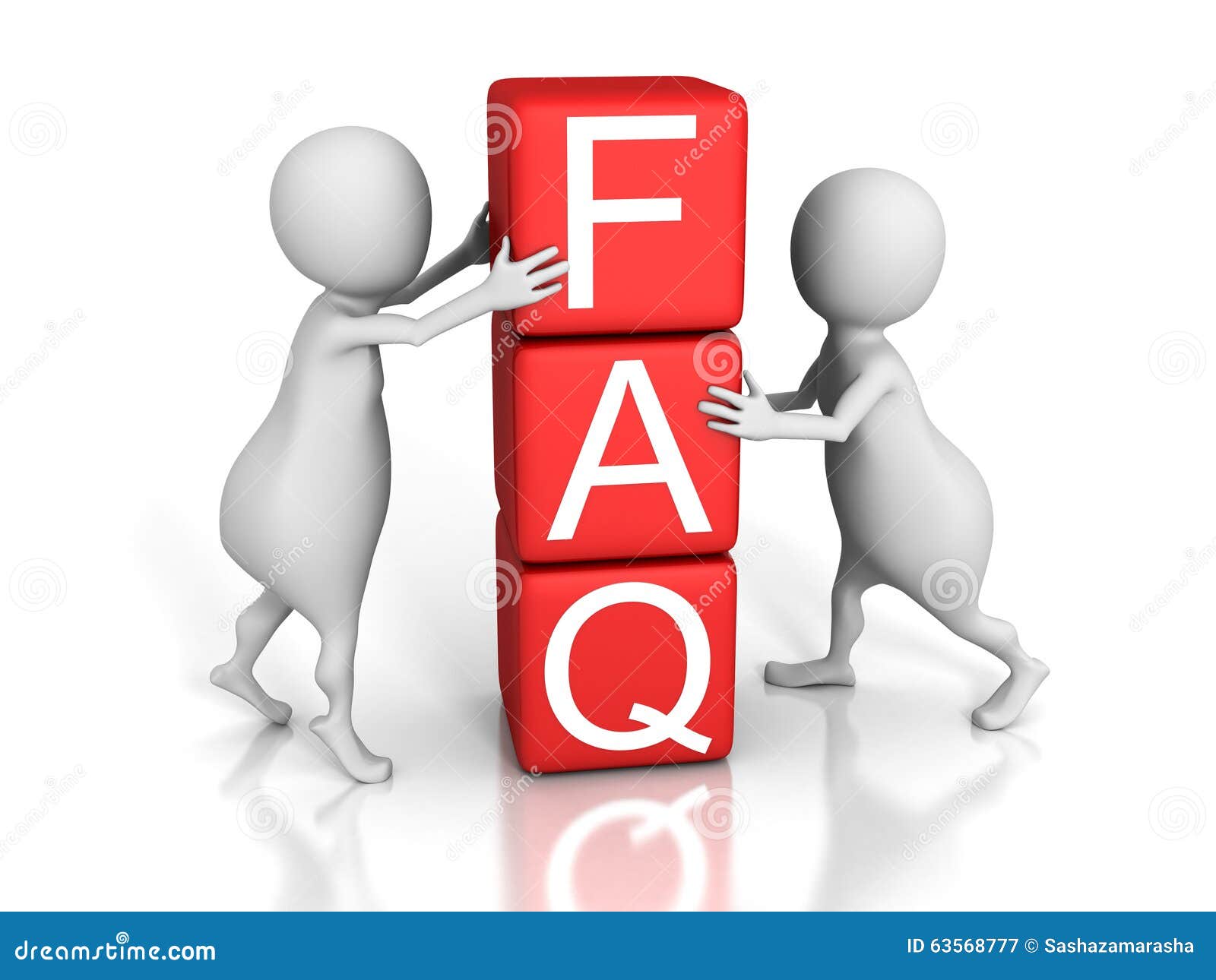White 3d People with Red Blocks FAQ Word Stock Illustration ...