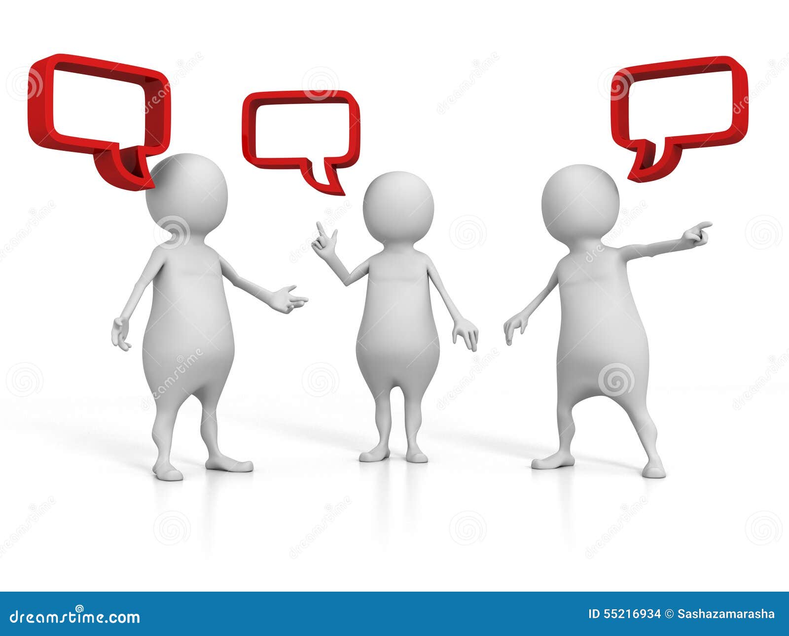 White 3d People Talking with Speech Bubbles Stock Photo - Image of ...