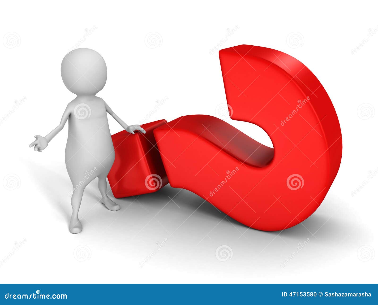 White 3d Person With Big Red Question Mark Royalty-Free Illustration ...