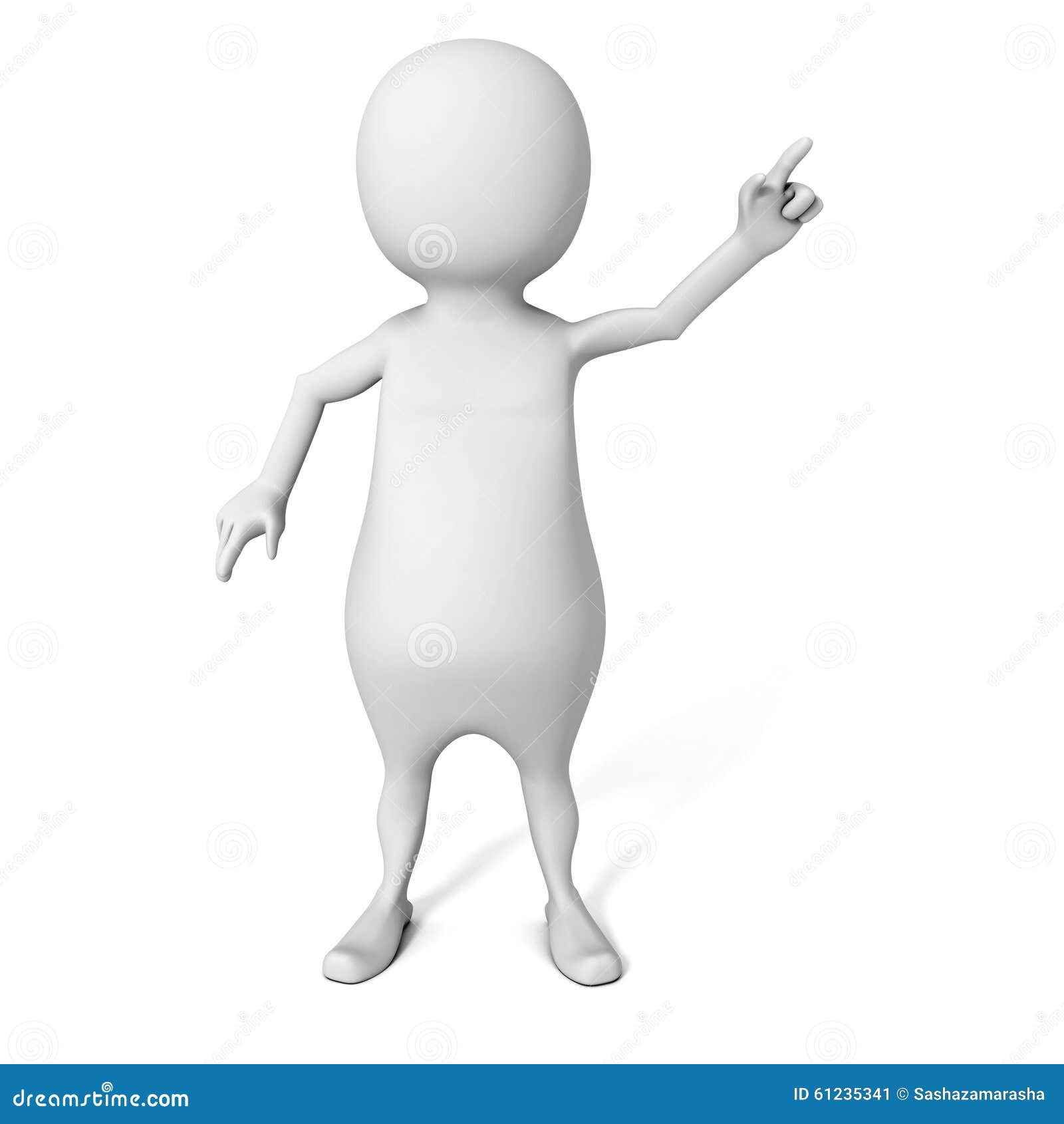 White 3d Person Pointing Finger Stock Illustration - Illustration of ...