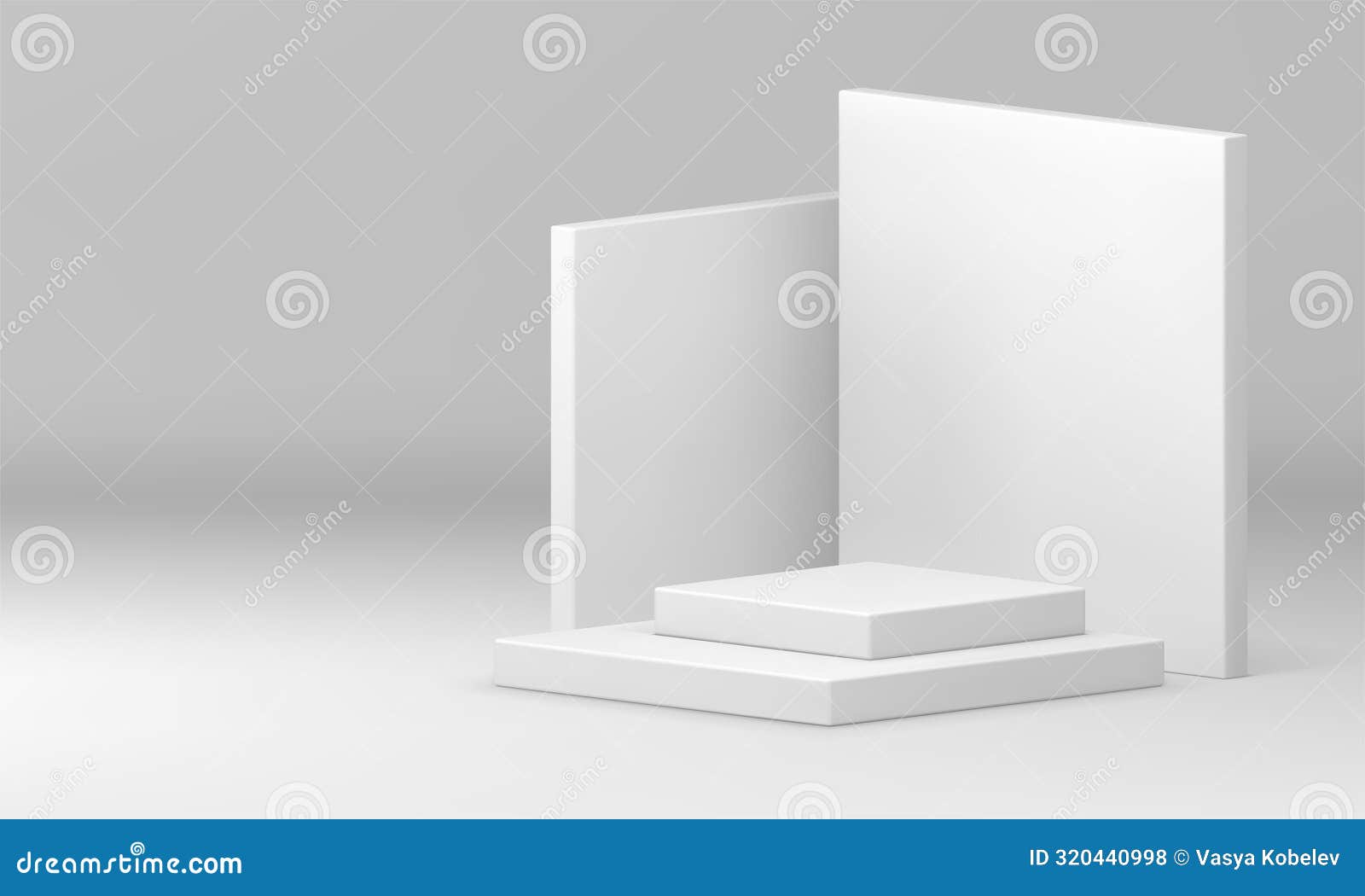 White 3d Podium Geometric Stage Level Steps Basic Foundation ...
