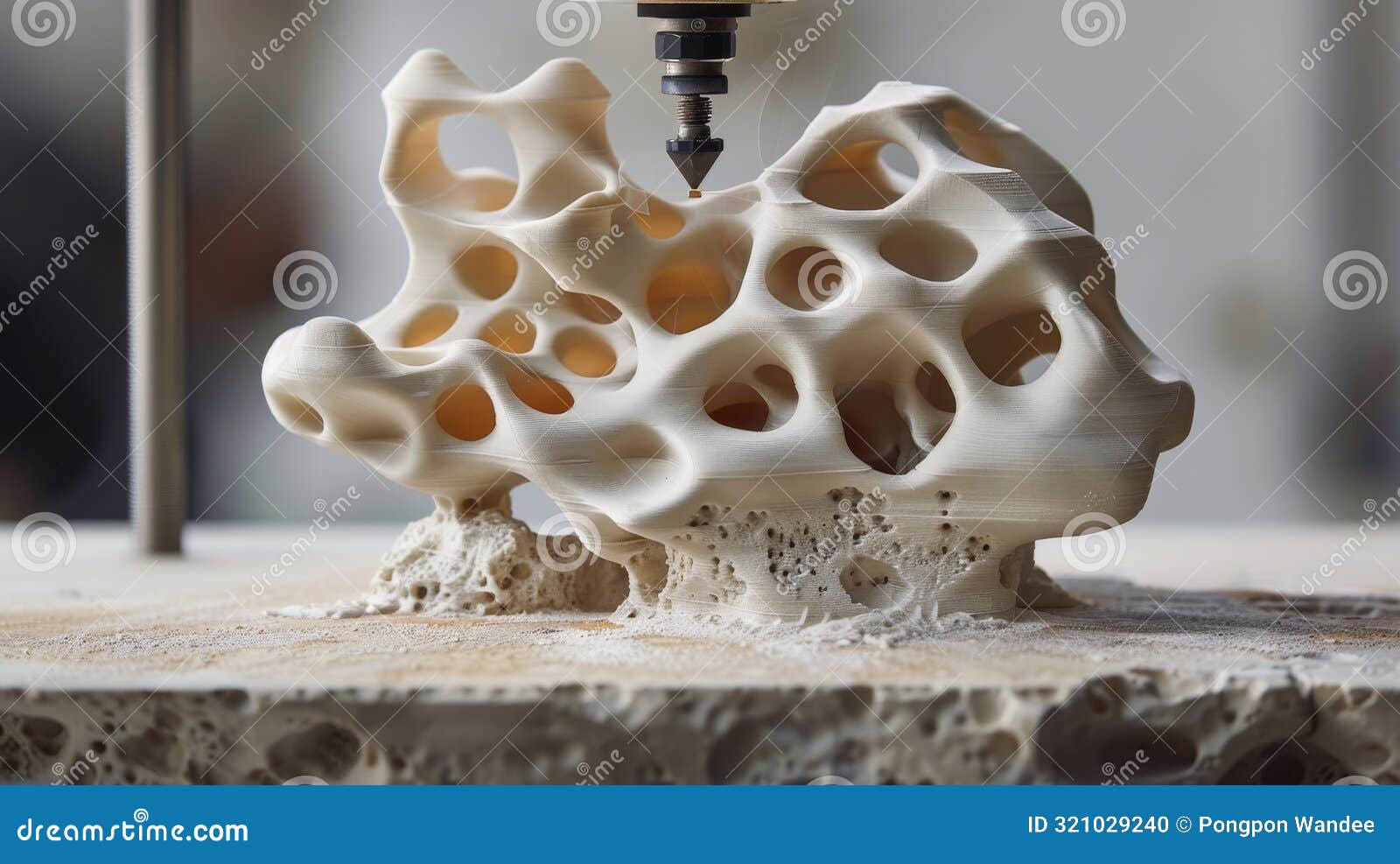 A 3D Printed Sculpture Of A Human Face In The Process Of Decomposition ...