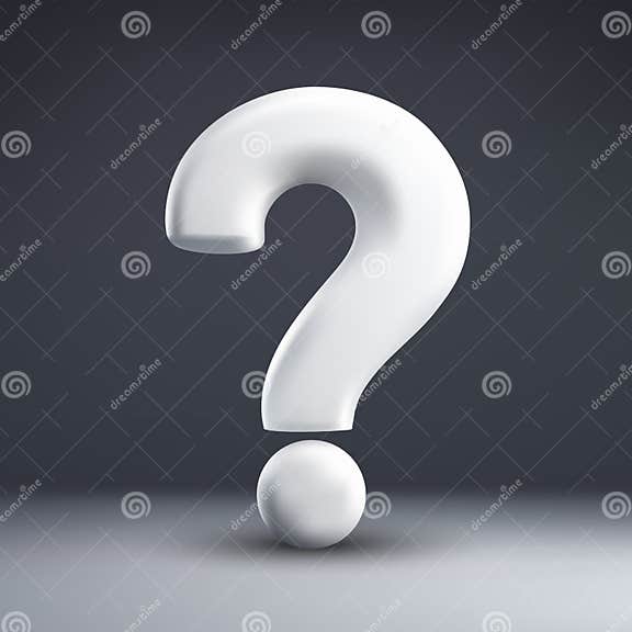 White 3D Question Mark on Dark Background Stock Illustration ...