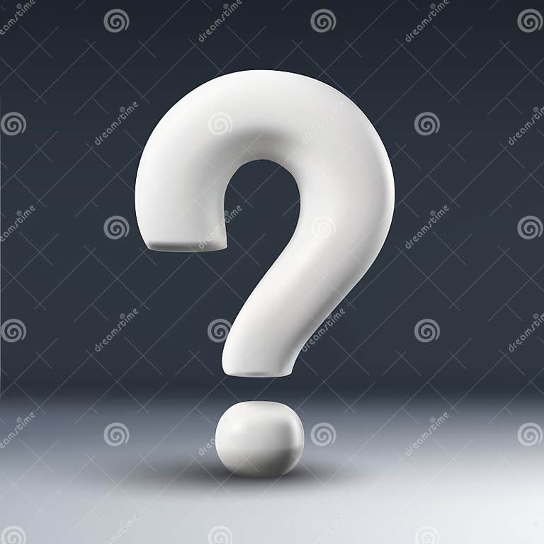 White 3D Question Mark on Dark Background Stock Vector - Illustration ...