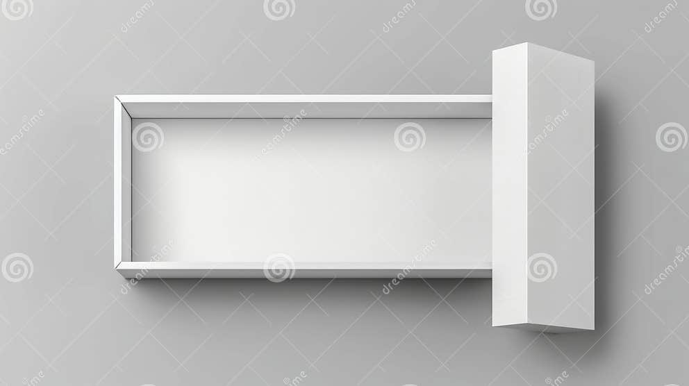 A White 3D Rendering of an Open Rectangle Box with a Separate Lid ...