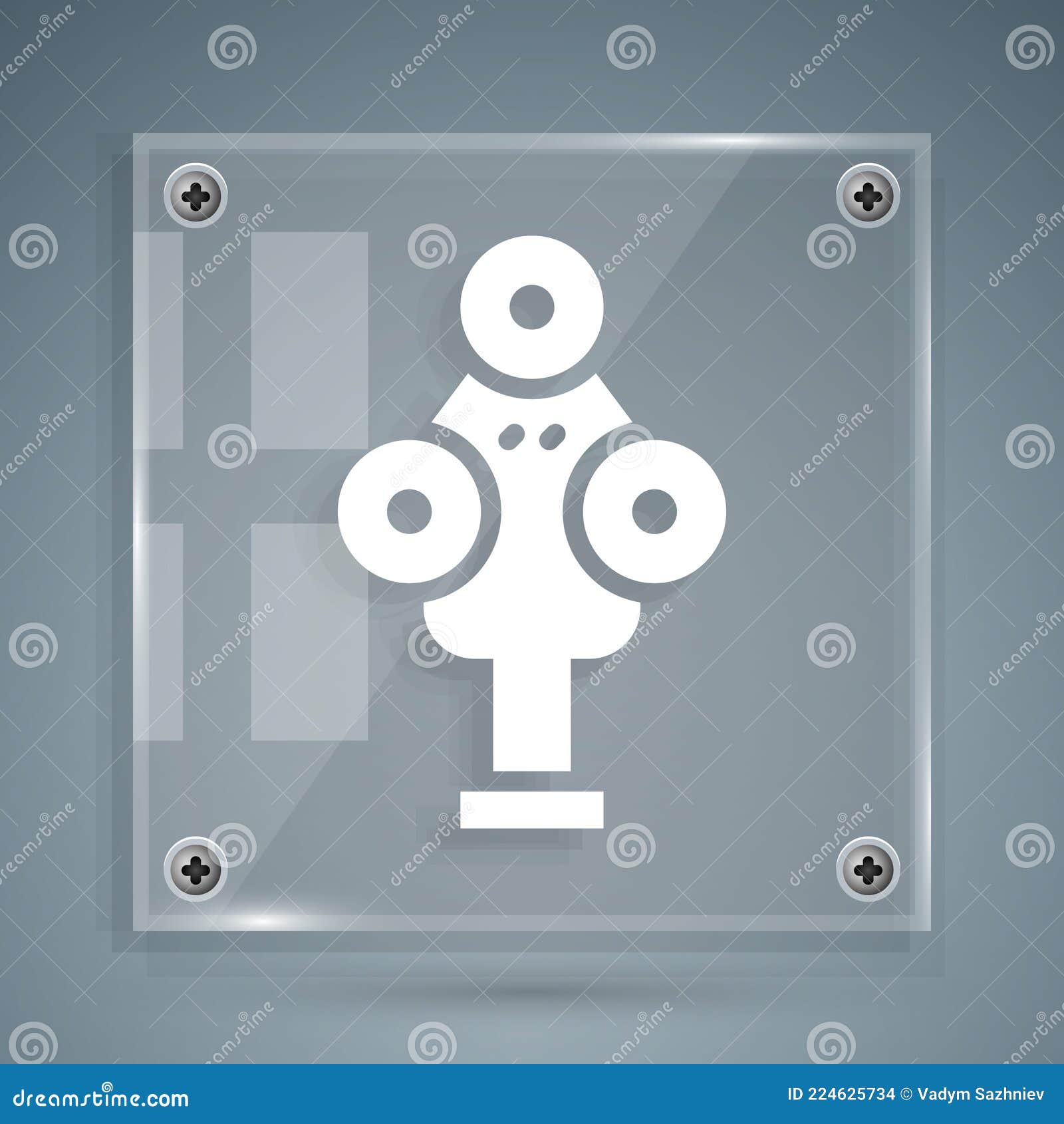 White 3D Scanner Icon Isolated on Grey Background. Square Glass Panels ...