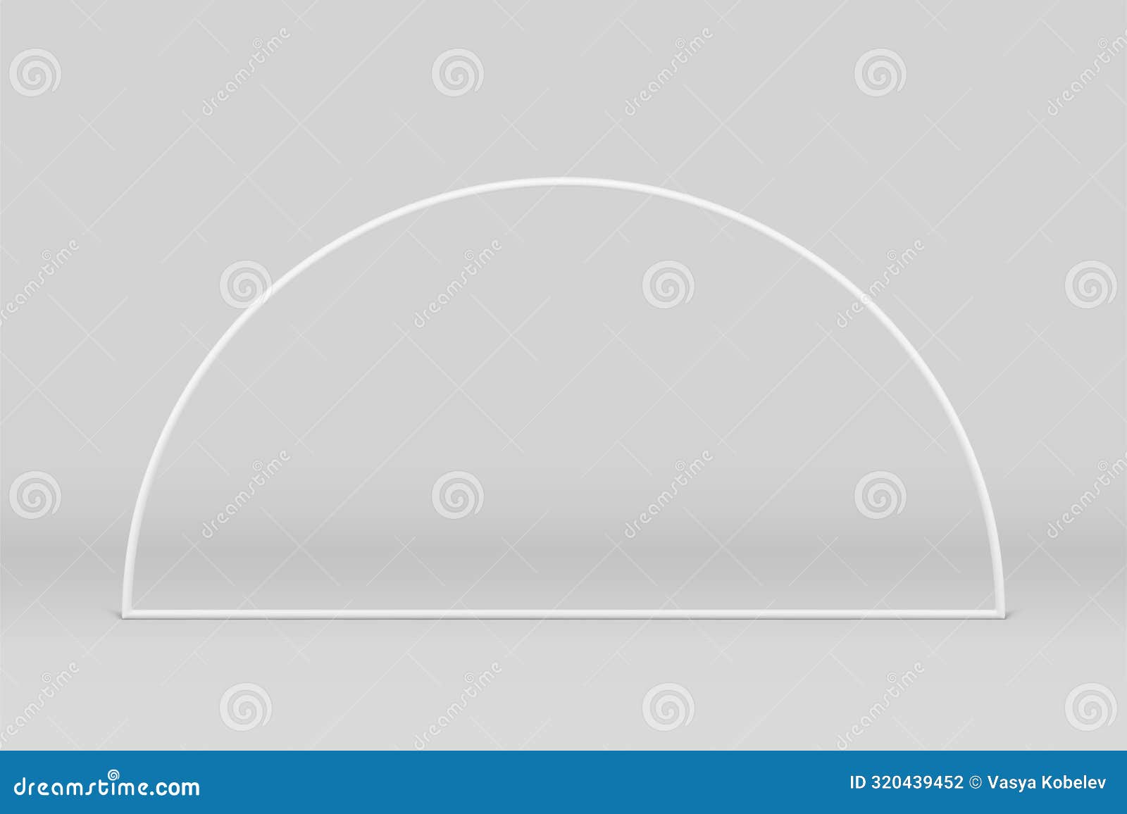 White 3d Semicircle Frame Metallic Decor Element Foundation Minimalist ...
