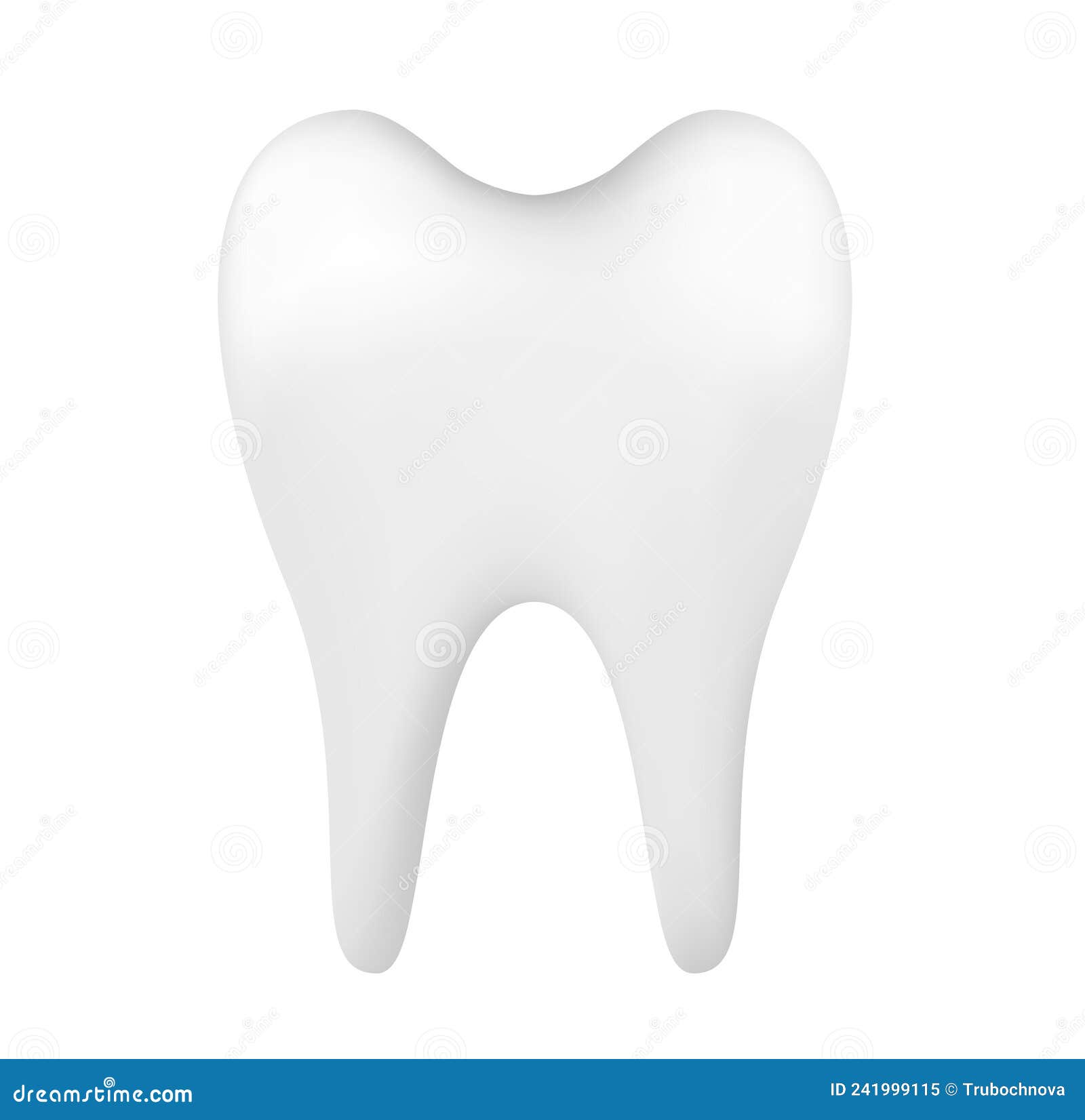 White 3d Tooth Isolated on White Background. Element for Design Stock ...