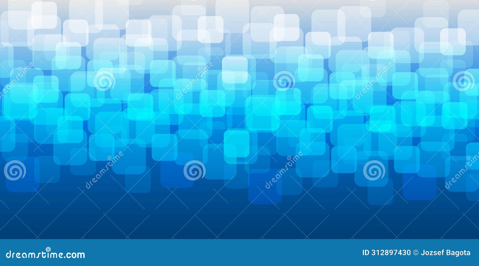 Wide Translucent Neon Blue Stipe With Multilayered Square Inscribed In ...