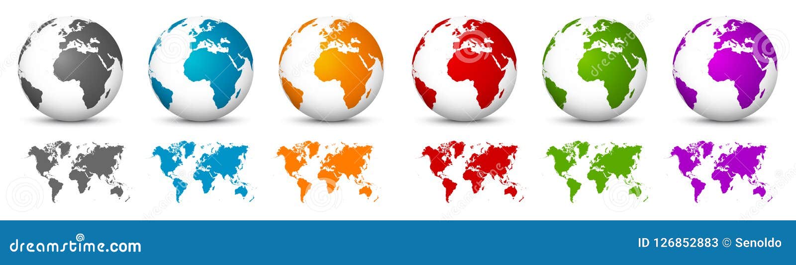 World Map With Same Faces Every Destination Vector Illustration ...