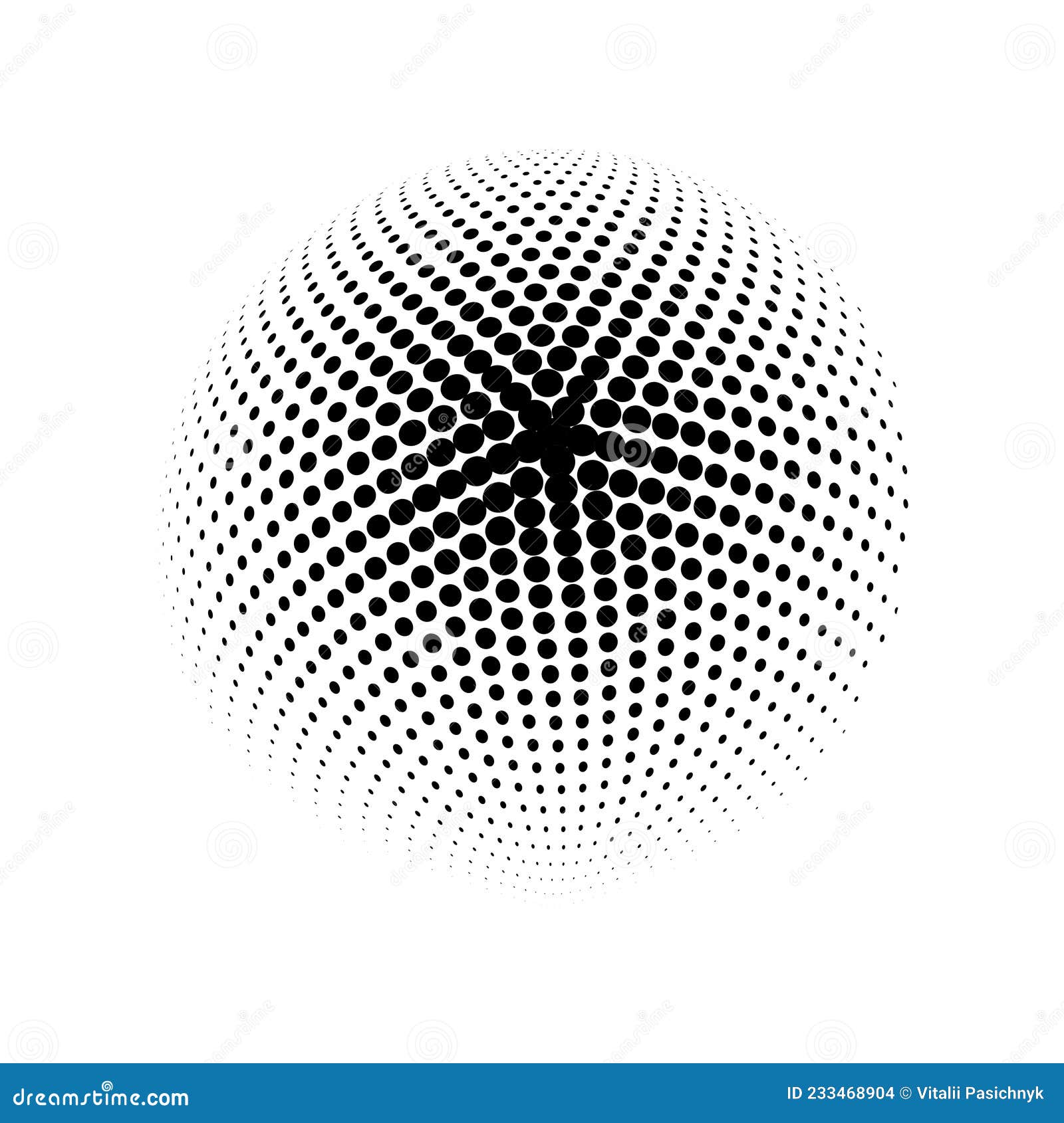 White 3D Vector Halftone Sphere. Halftone Design Elements. Vector ...