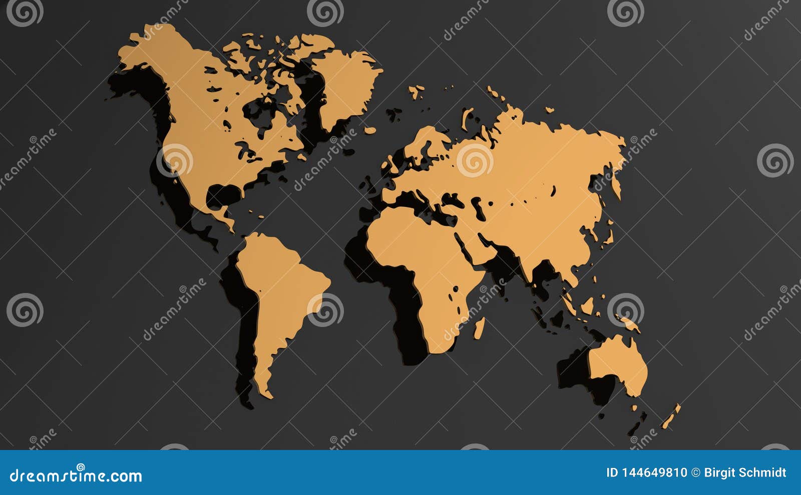 White 3D World Map Illustration Isolated on White Background. Stock ...