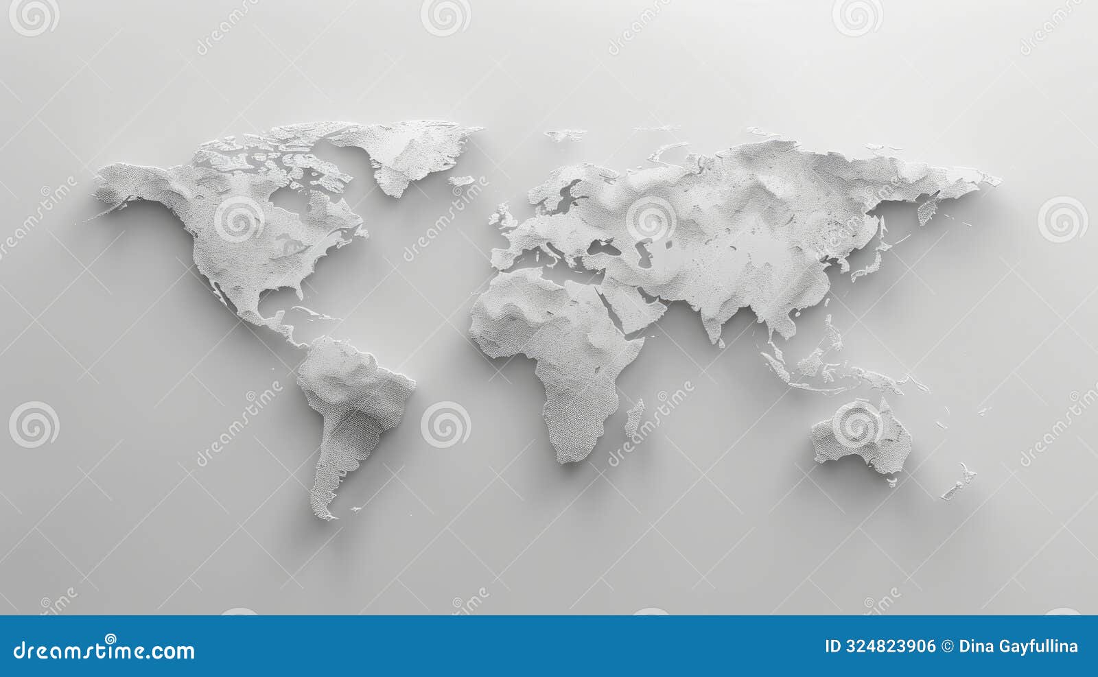 White 3D World Map on a Light Background. Stock Illustration ...