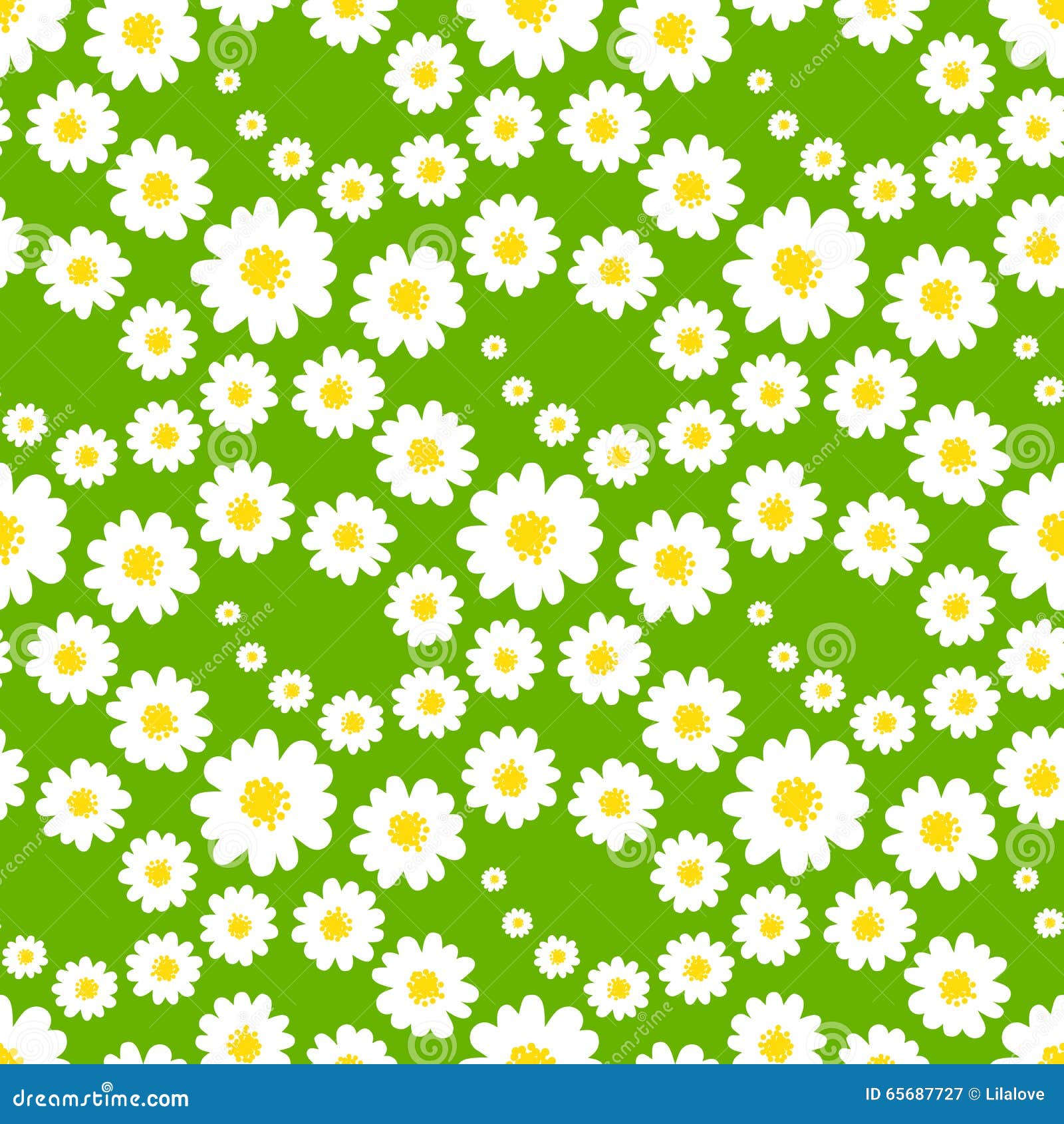 White Daisies Seamless Pattern Stock Vector - Illustration of field ...
