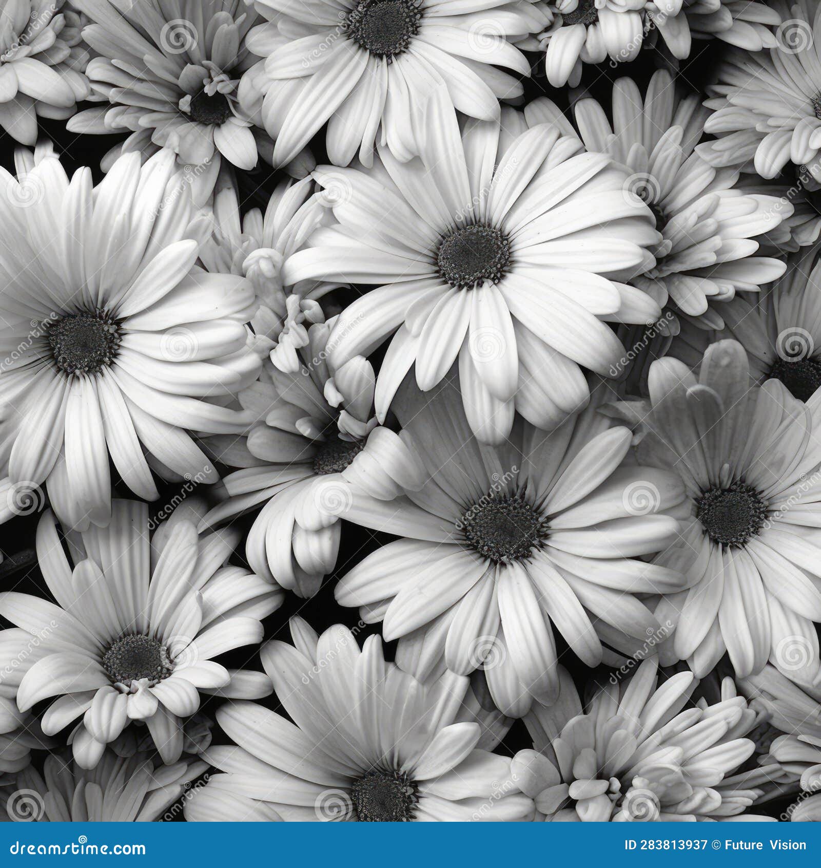 Black And White Daisy Background