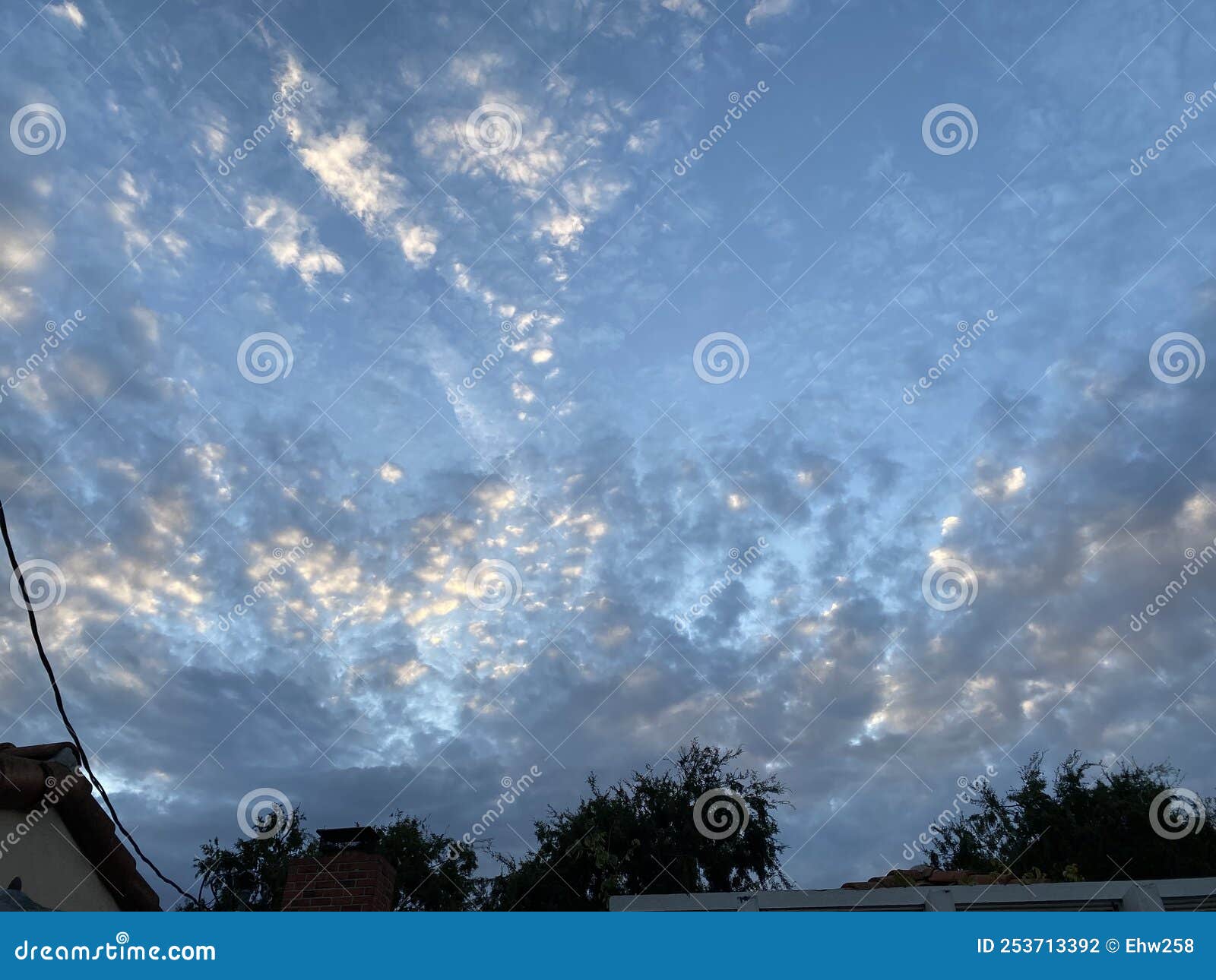 White Dapple Clouds at Twilight Stock Photo - Image of dramatic ...