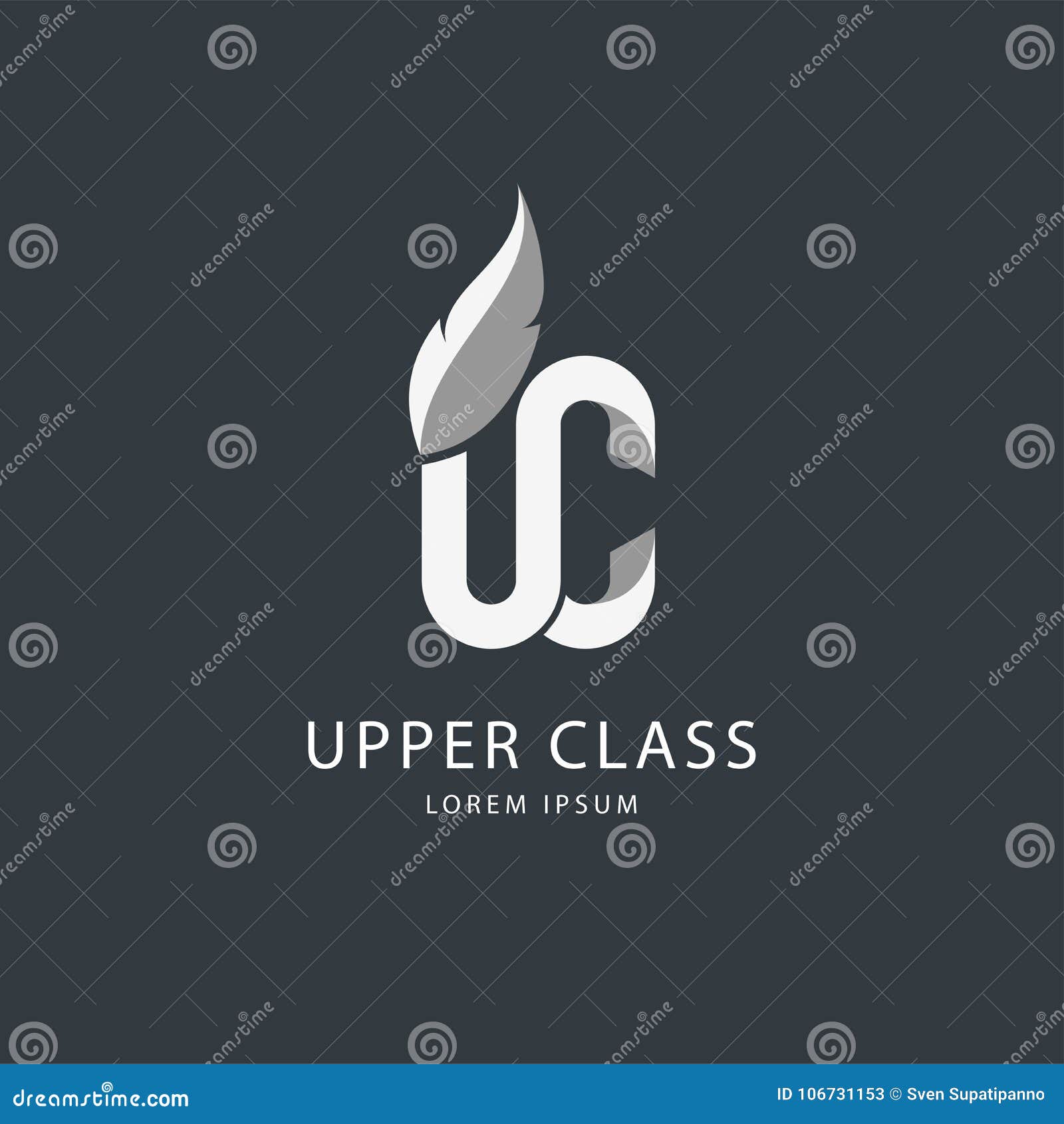White on Dark, Upper Class Logo Stock Vector - Illustration of elegant ...