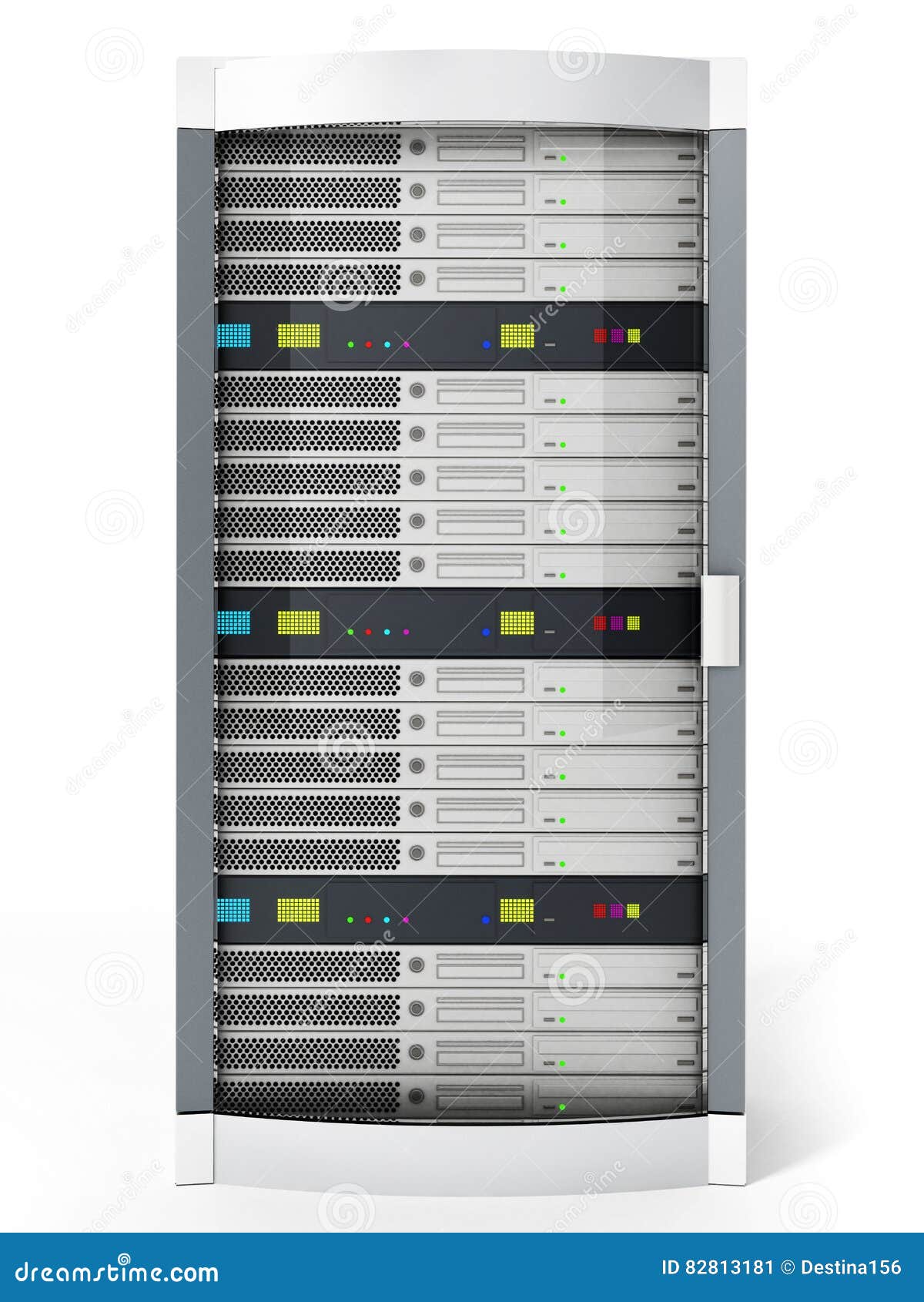 White Data Server Isolated on White Background. 3D Illustration Stock ...