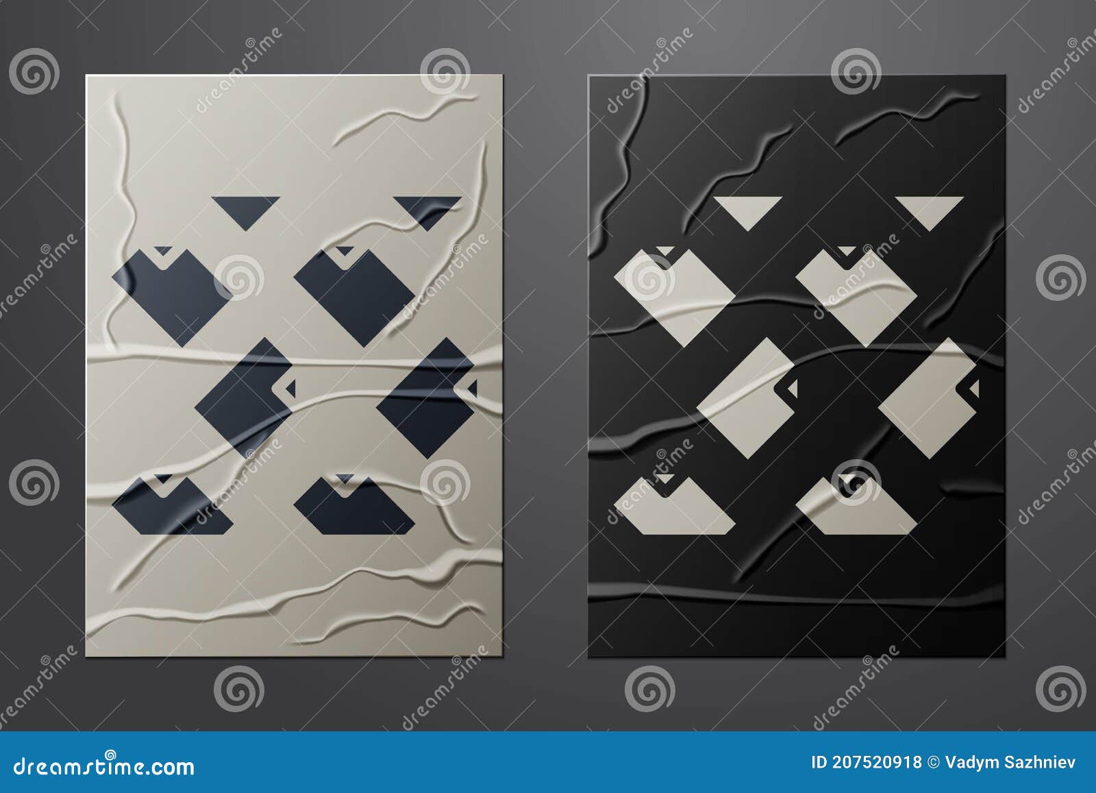 White Data Stream Icon Isolated on Crumpled Paper Background. Paper Art ...